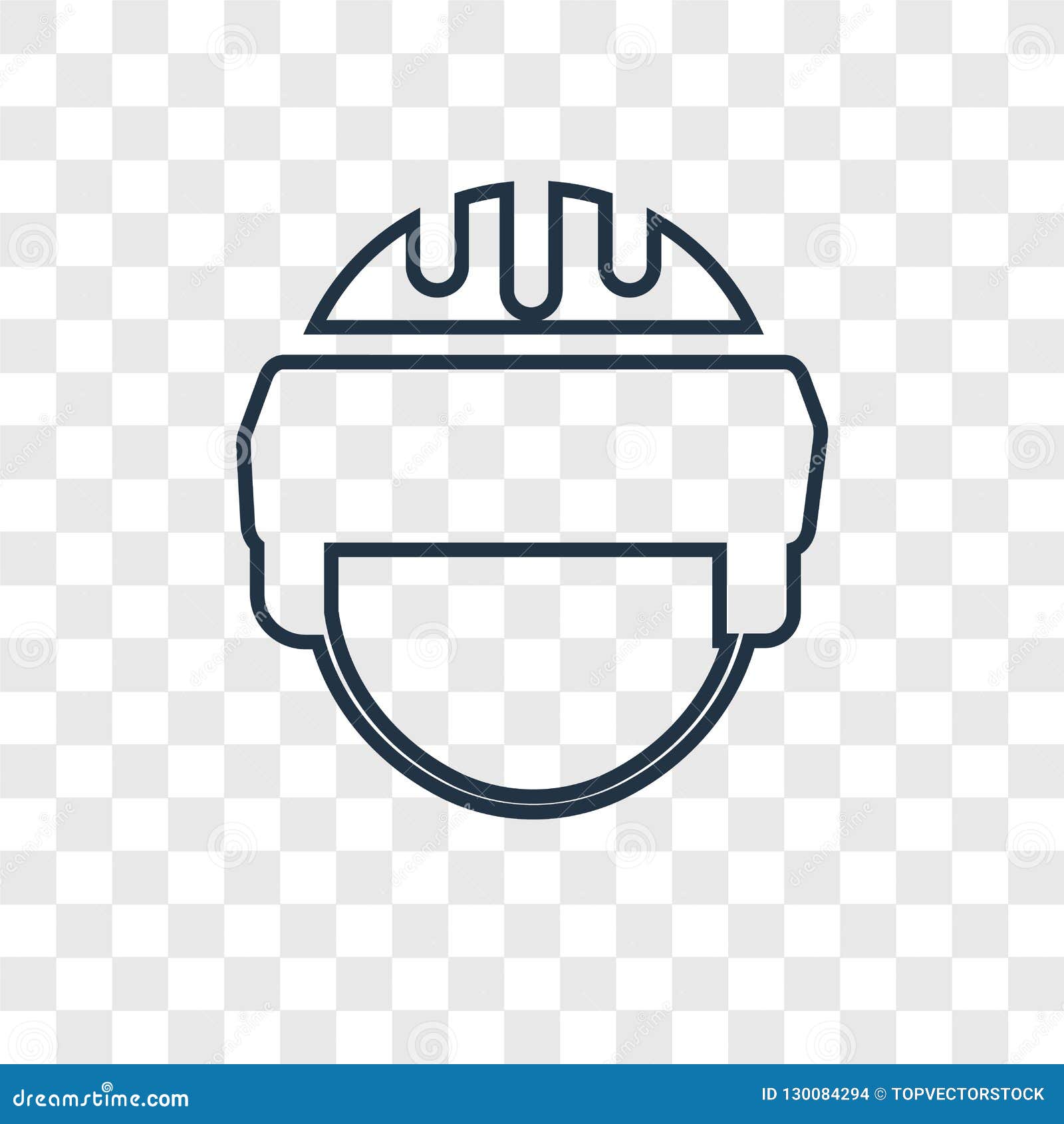 Helmet Concept Vector Linear Icon Isolated on Transparent Background ...