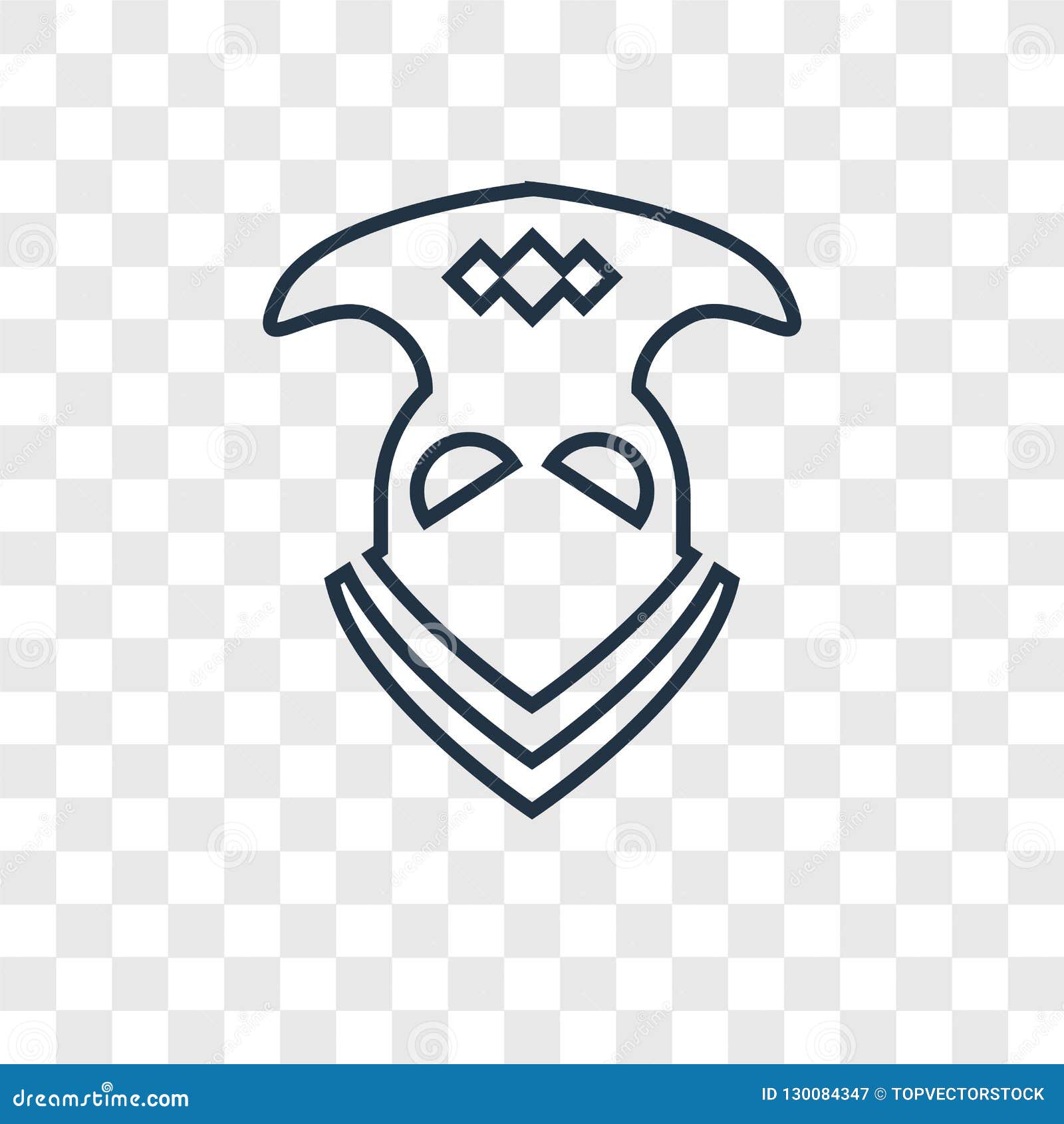 Helmet Concept Vector Linear Icon Isolated on Transparent Background ...