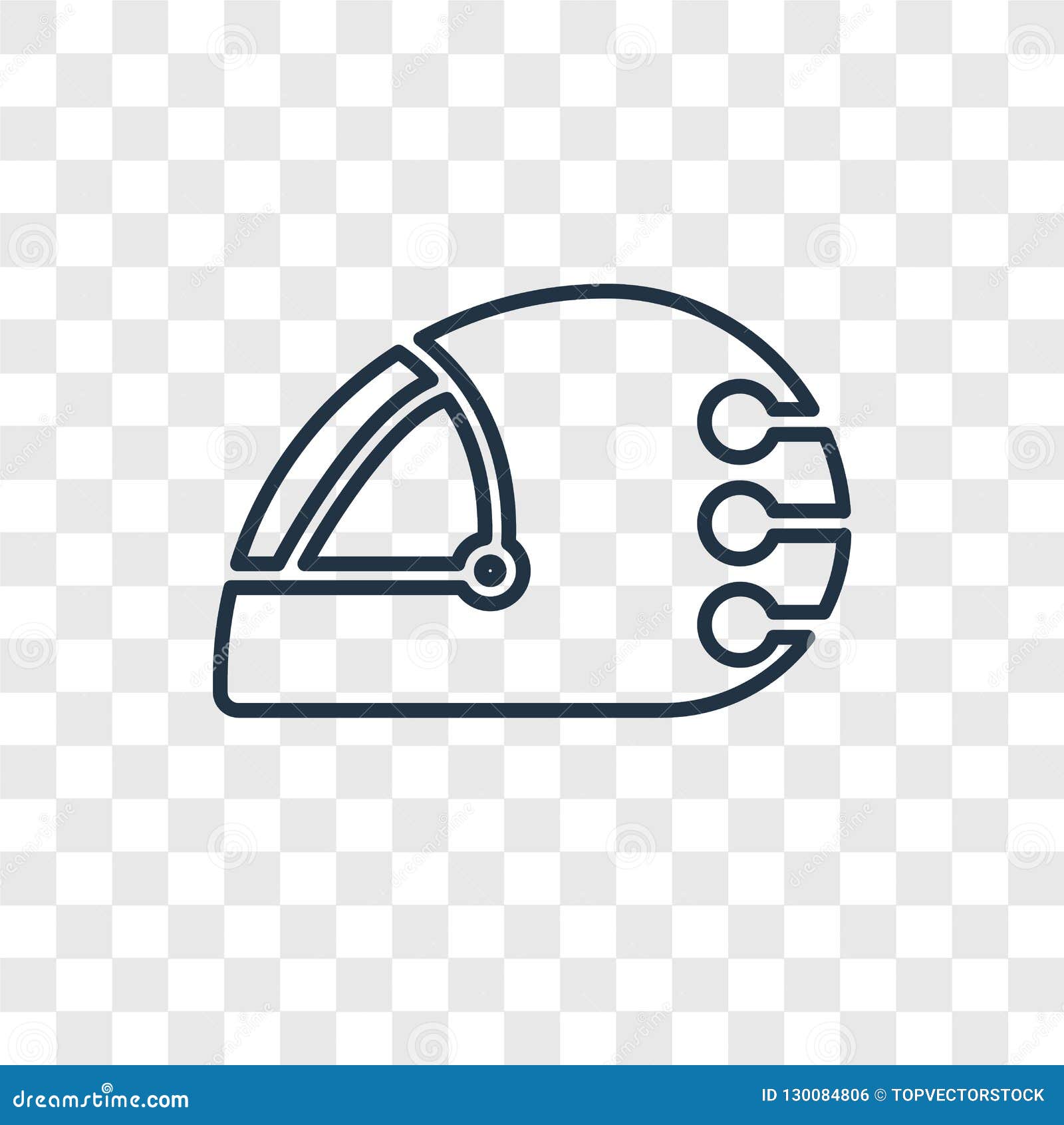 Helmet Concept Vector Linear Icon Isolated on Transparent Background ...