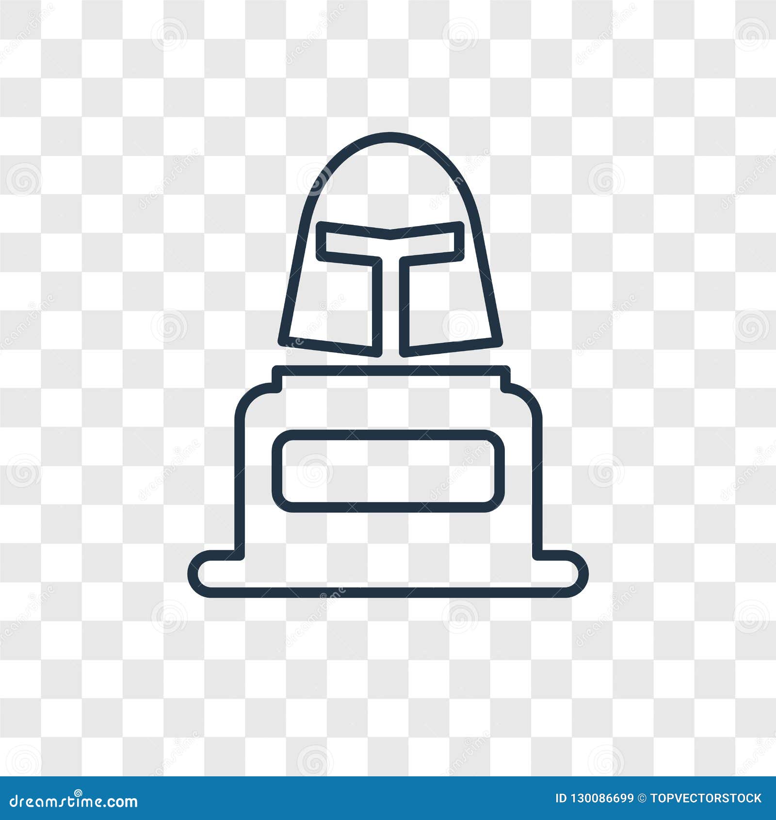 Helmet Concept Vector Linear Icon Isolated on Transparent Background ...