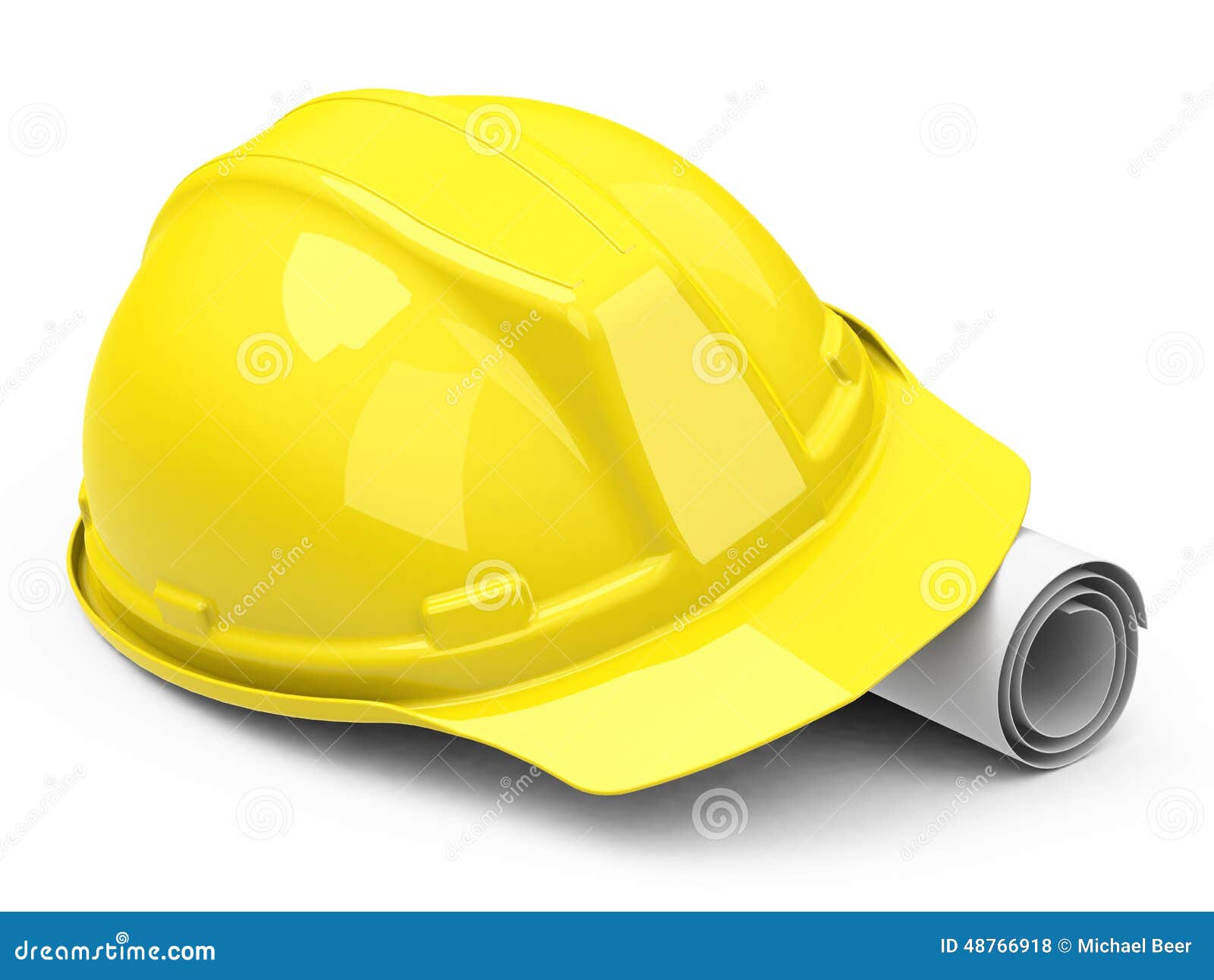 Helmet and Construction Drawing Stock Illustration - Illustration of ...