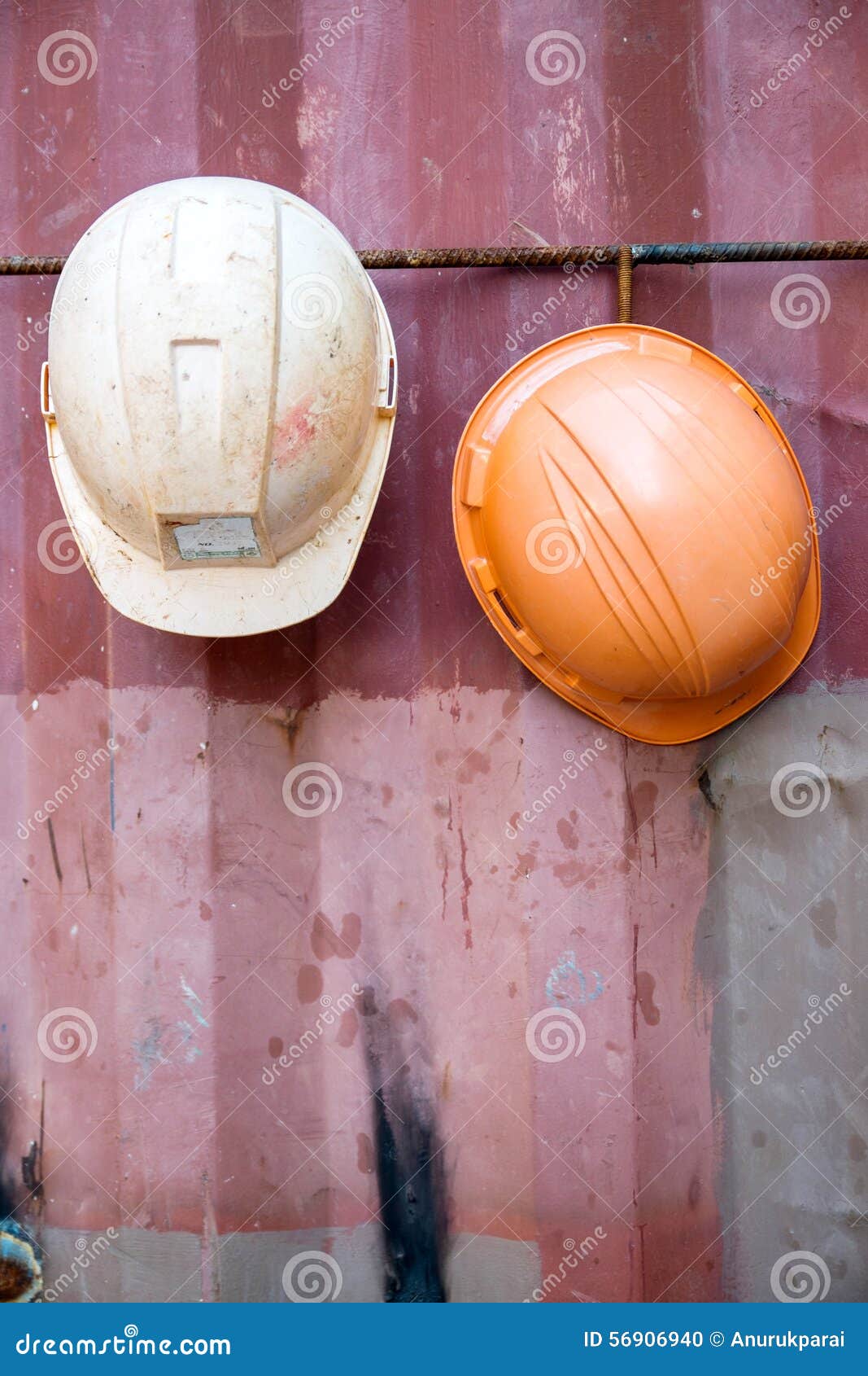 Helmet at Construction Site Stock Photo - Image of danger, regulations ...