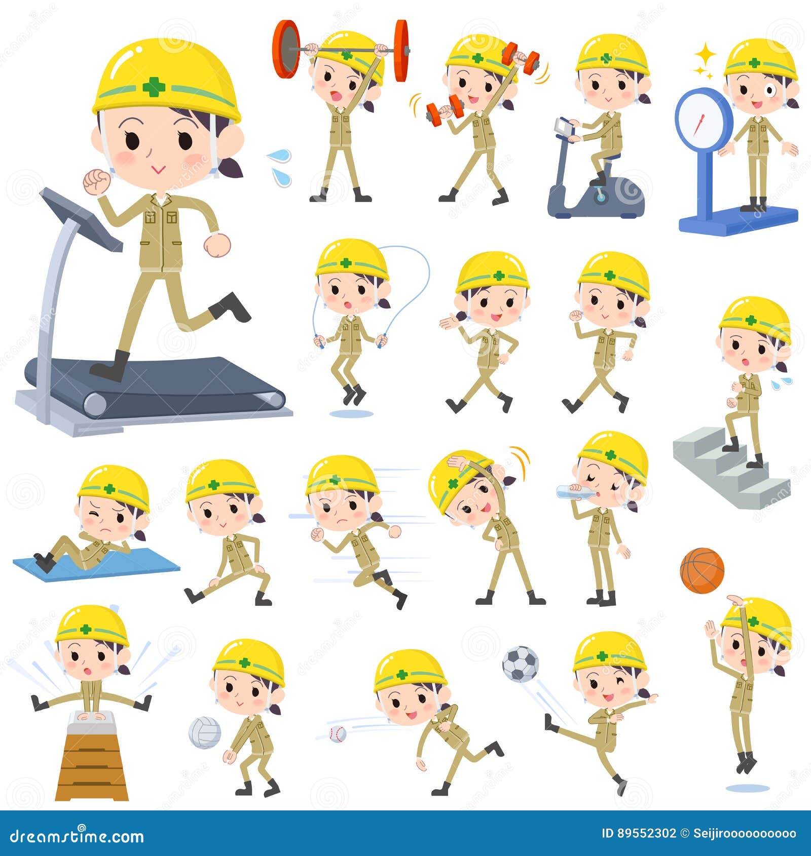 Helmet Construction Worker Woman Sports & Exercise Stock Vector ...