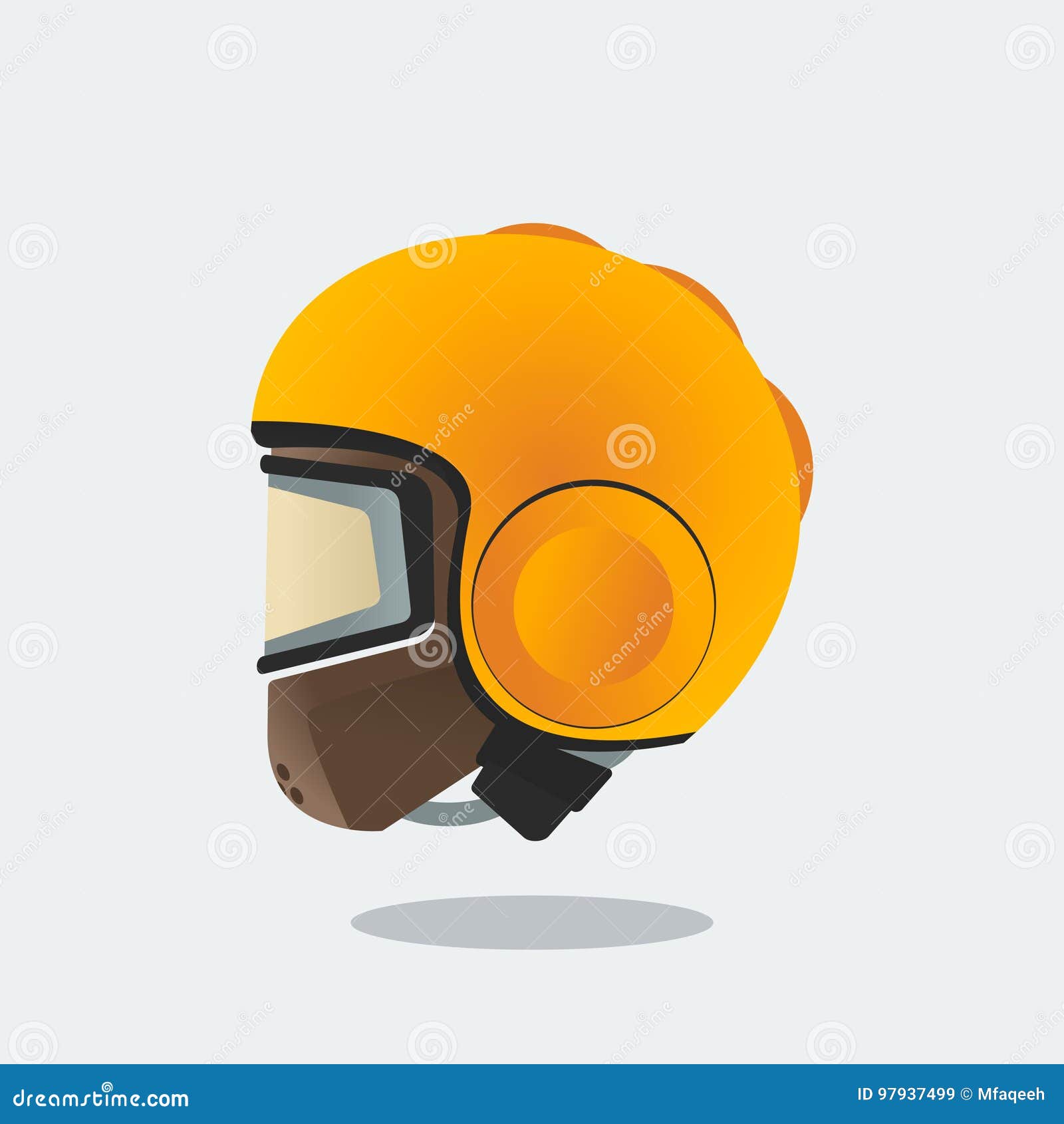 Side View Retro Safety Helmet Vector Illustration Stock Vector ...