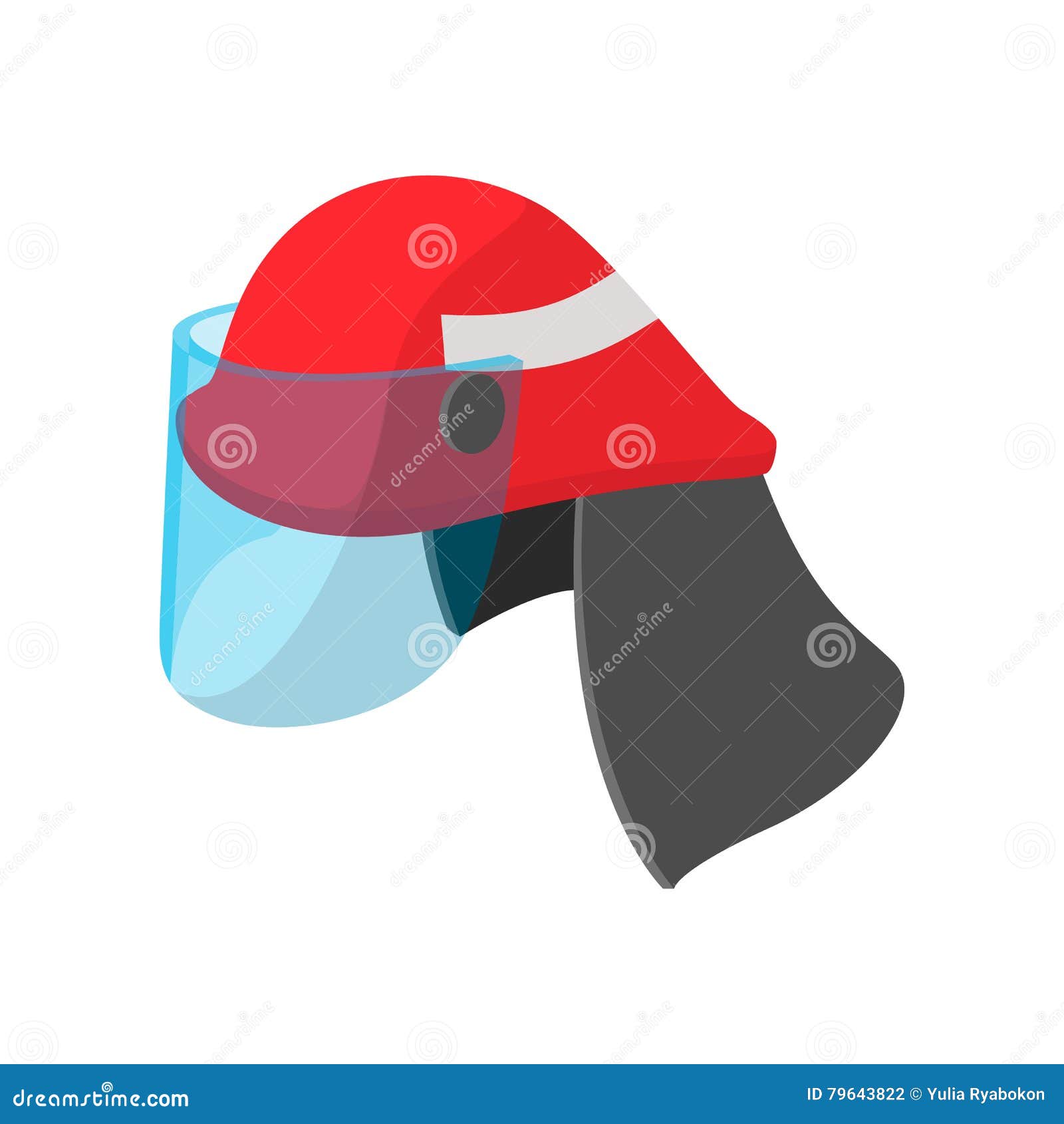 Helmet for a Firefighter Cartoon Icon Stock Vector - Illustration of ...