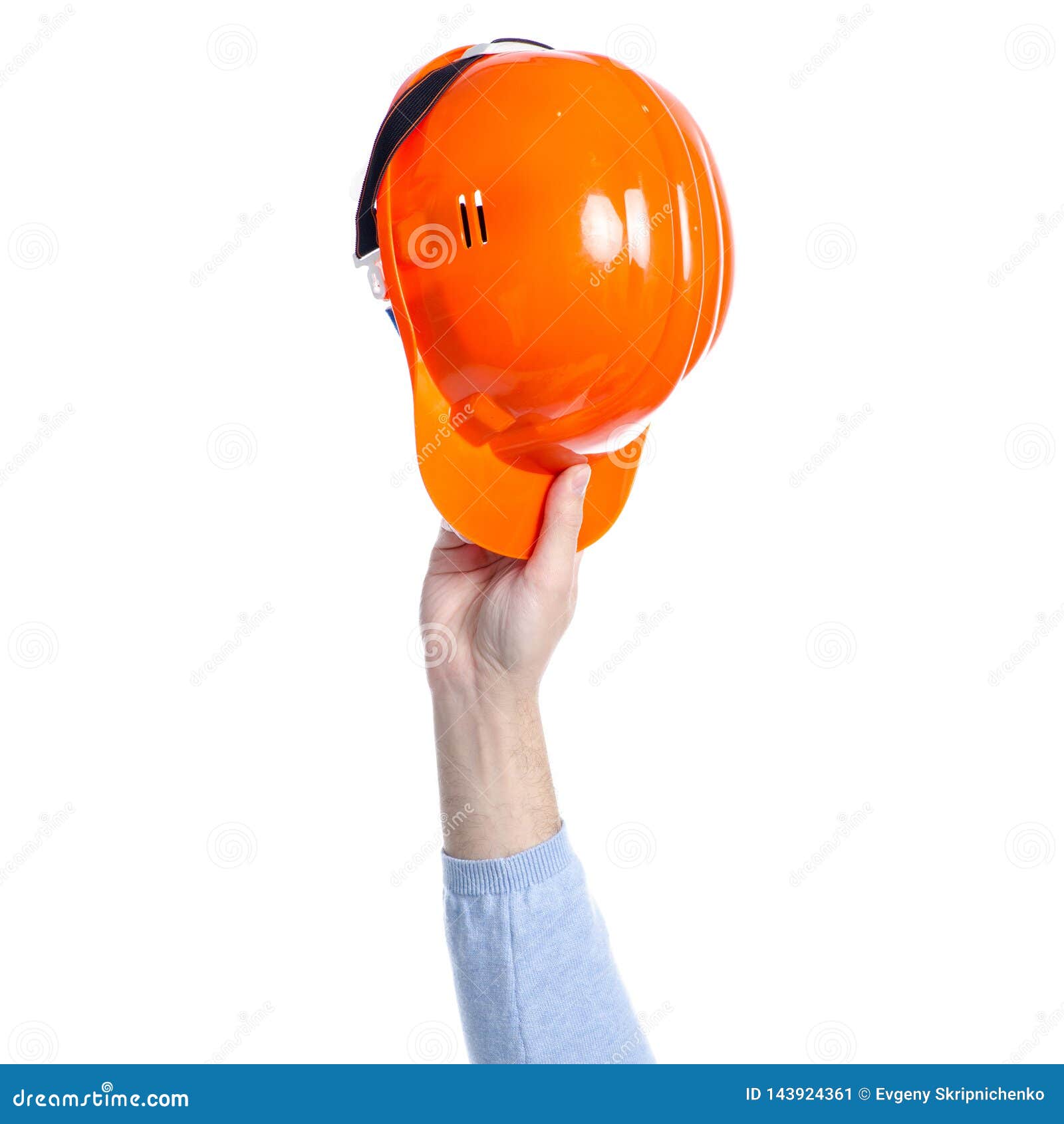 Helmet hard hat in hand stock image. Image of head, businessman - 143924361