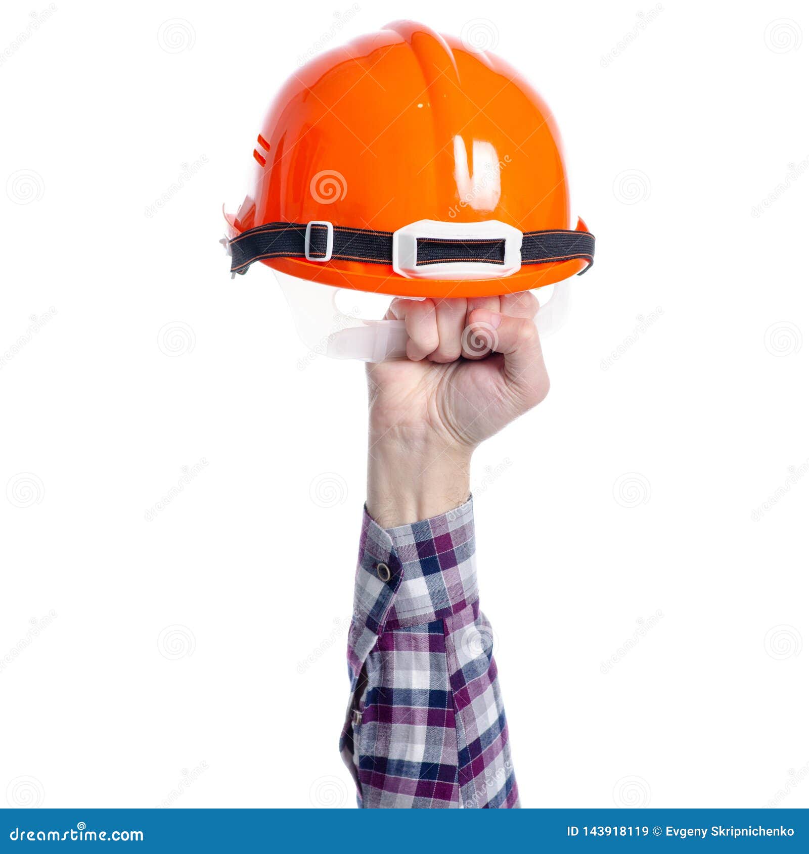 Helmet hard hat in hand stock image. Image of hard, engineering - 143918119