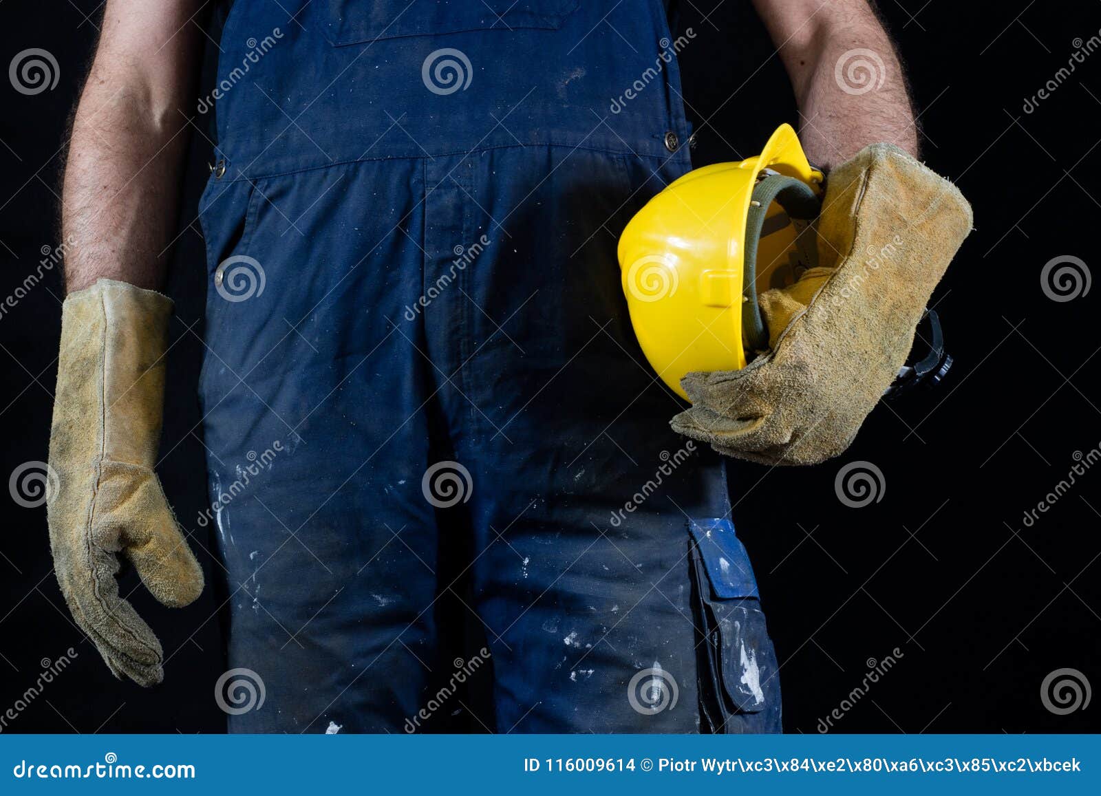 Helmet Held by a Construction Worker. Protective Clothing for Ma Stock ...