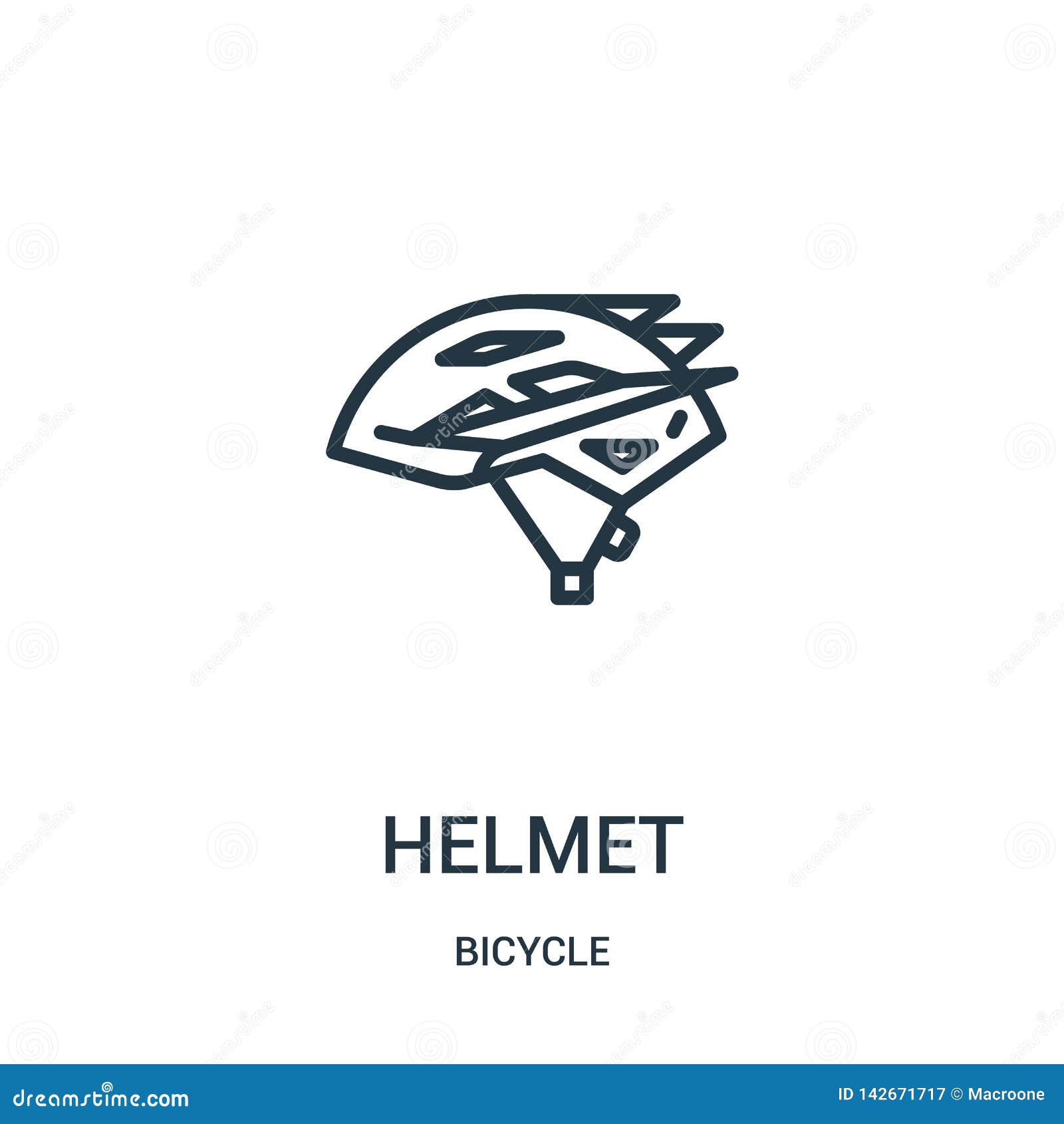 Helmet Icon Vector from Bicycle Collection. Thin Line Helmet Outline ...