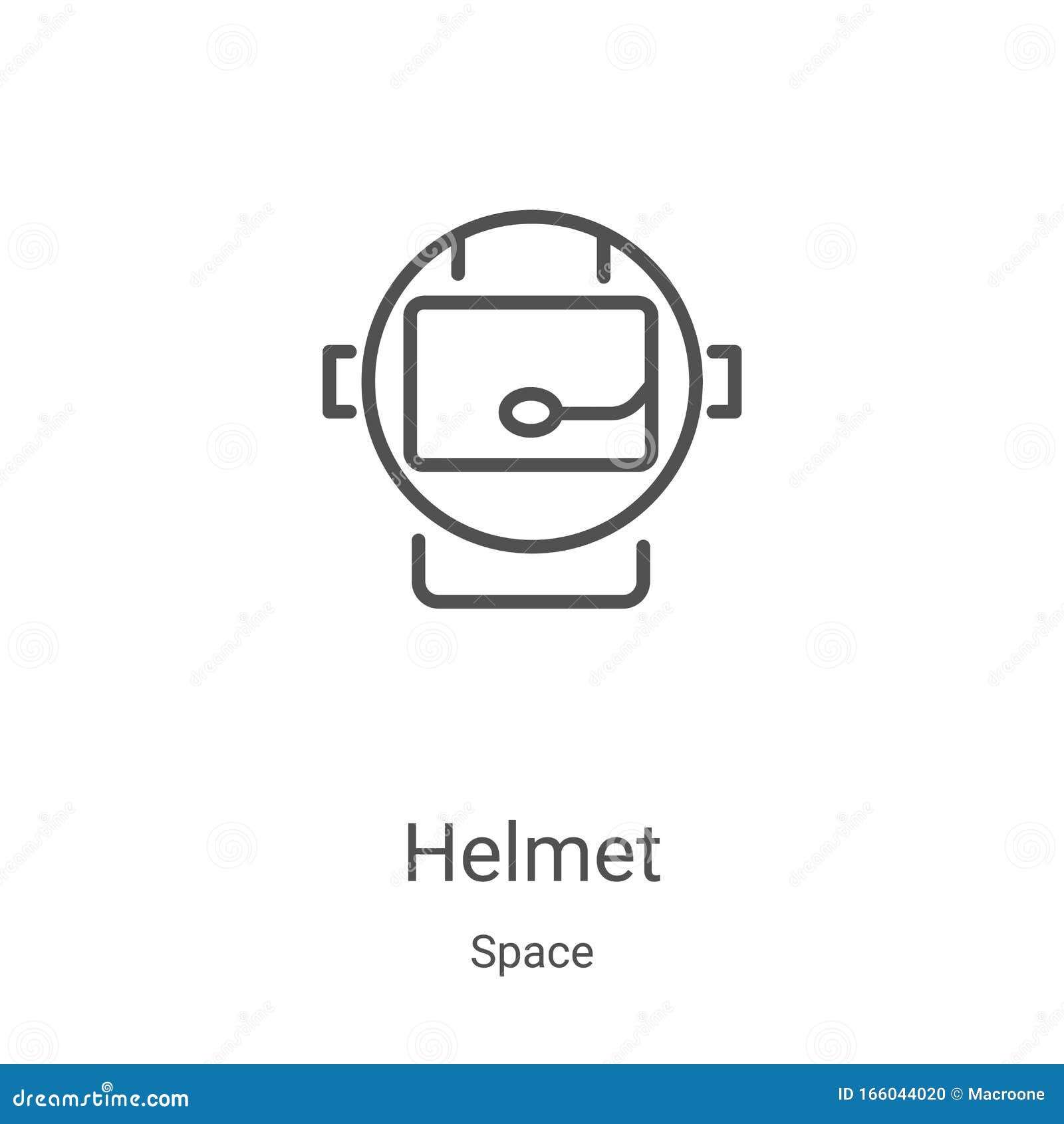 Helmet Icon Vector from Space Collection. Thin Line Helmet Outline Icon ...
