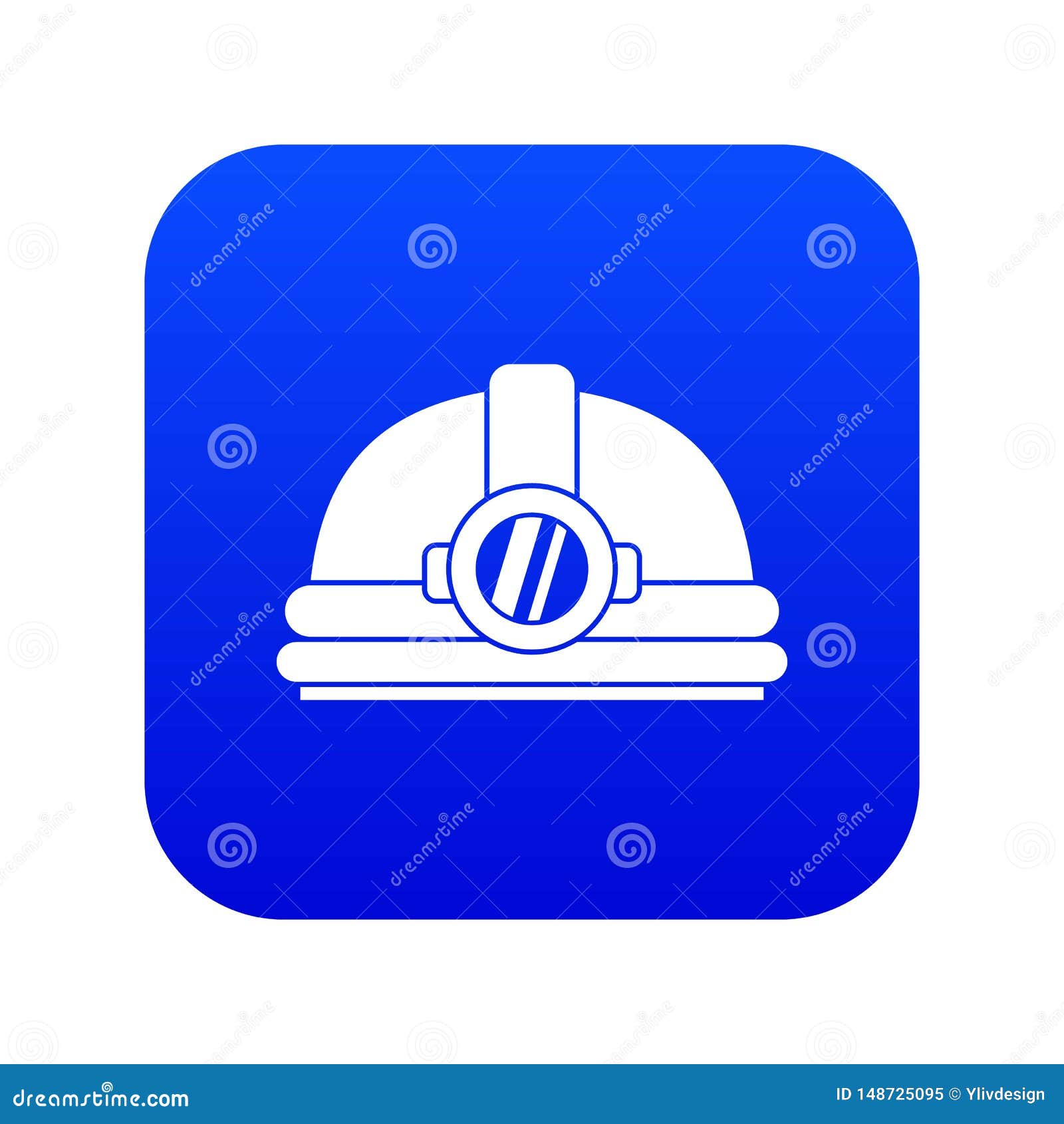 Helmet with Light Icon Digital Blue Stock Vector - Illustration of ...