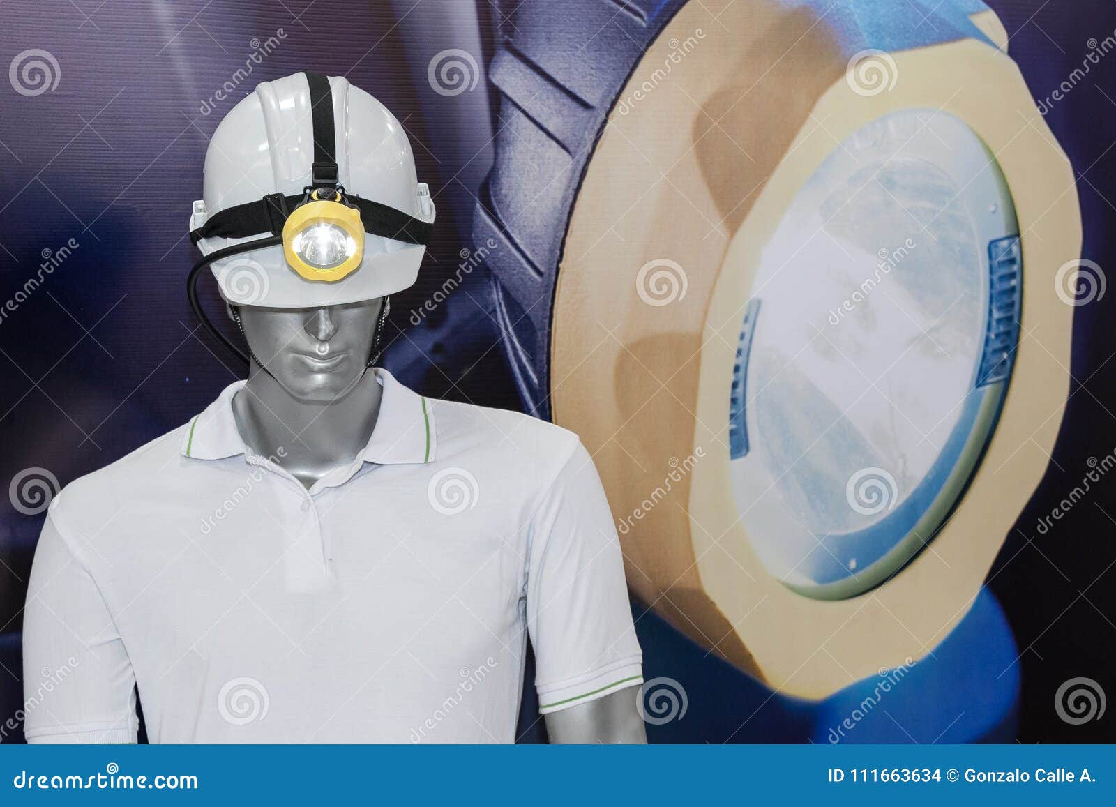 Helmet with Light for Mining Work Stock Photo - Image of modern ...