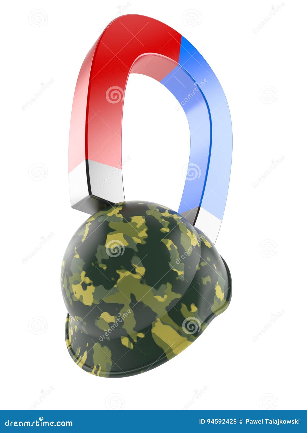 Helmet with magnet stock illustration. Illustration of army - 94592428
