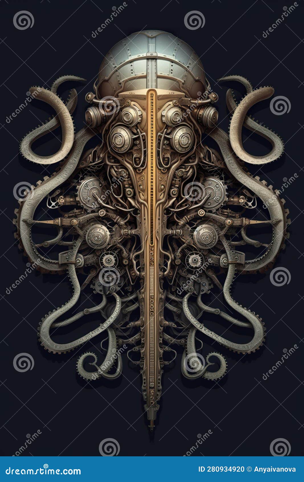 A Helmet with Octopus Tentacles Attached To it. Generative AI Image ...