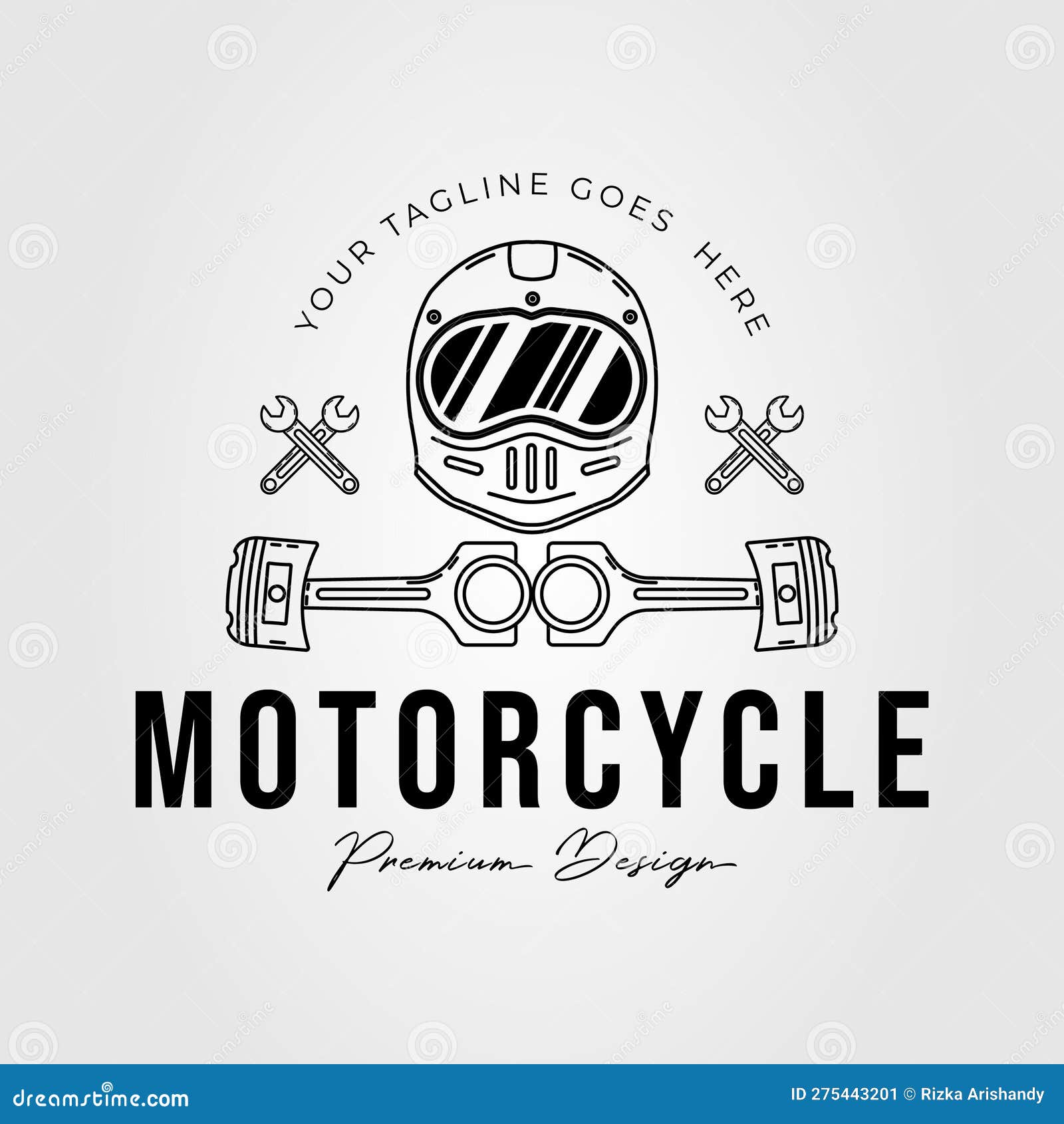 Helmet and Piston or Motorcycle Helm Logo Vector Illustration Design ...