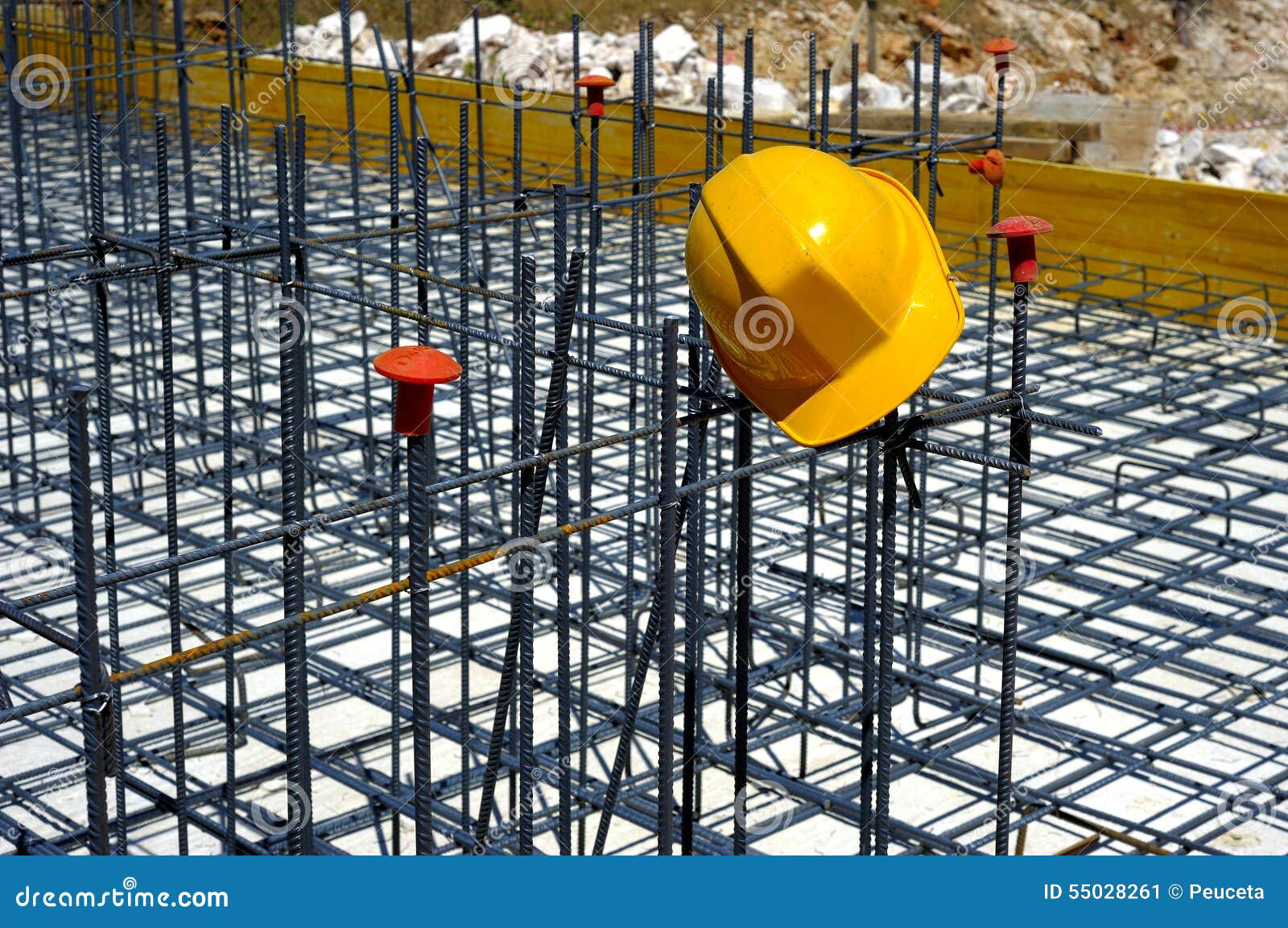 Helmet and Protection Caps for Reinforcing Bars Editorial Photo - Image ...