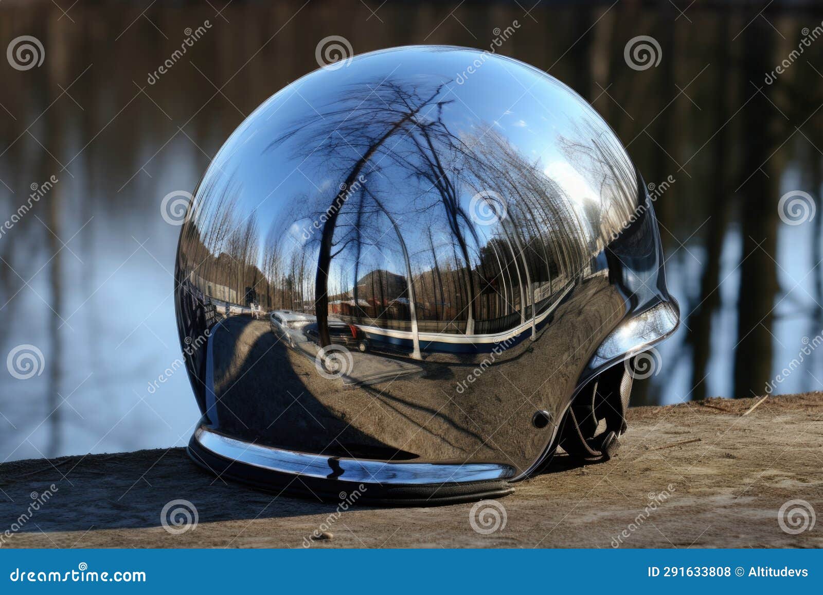 Helmet with a Reflection of the Ice Rink on Its Surface Stock Photo ...