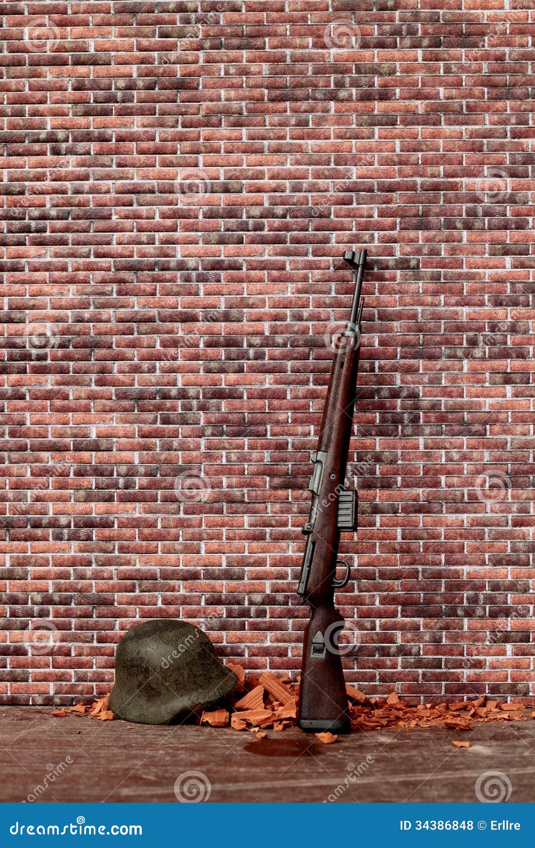 Helmet and rifle stock photo. Image of ammunition, facade - 34386848