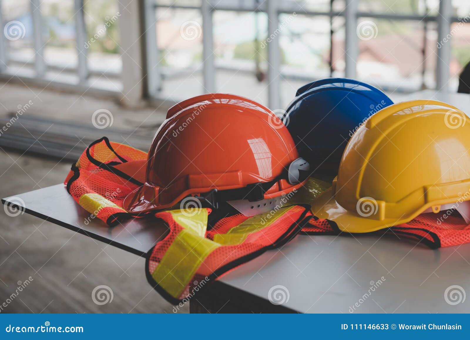 A Helmet that Sits on Your Desk in Building Construction. Stock Image ...