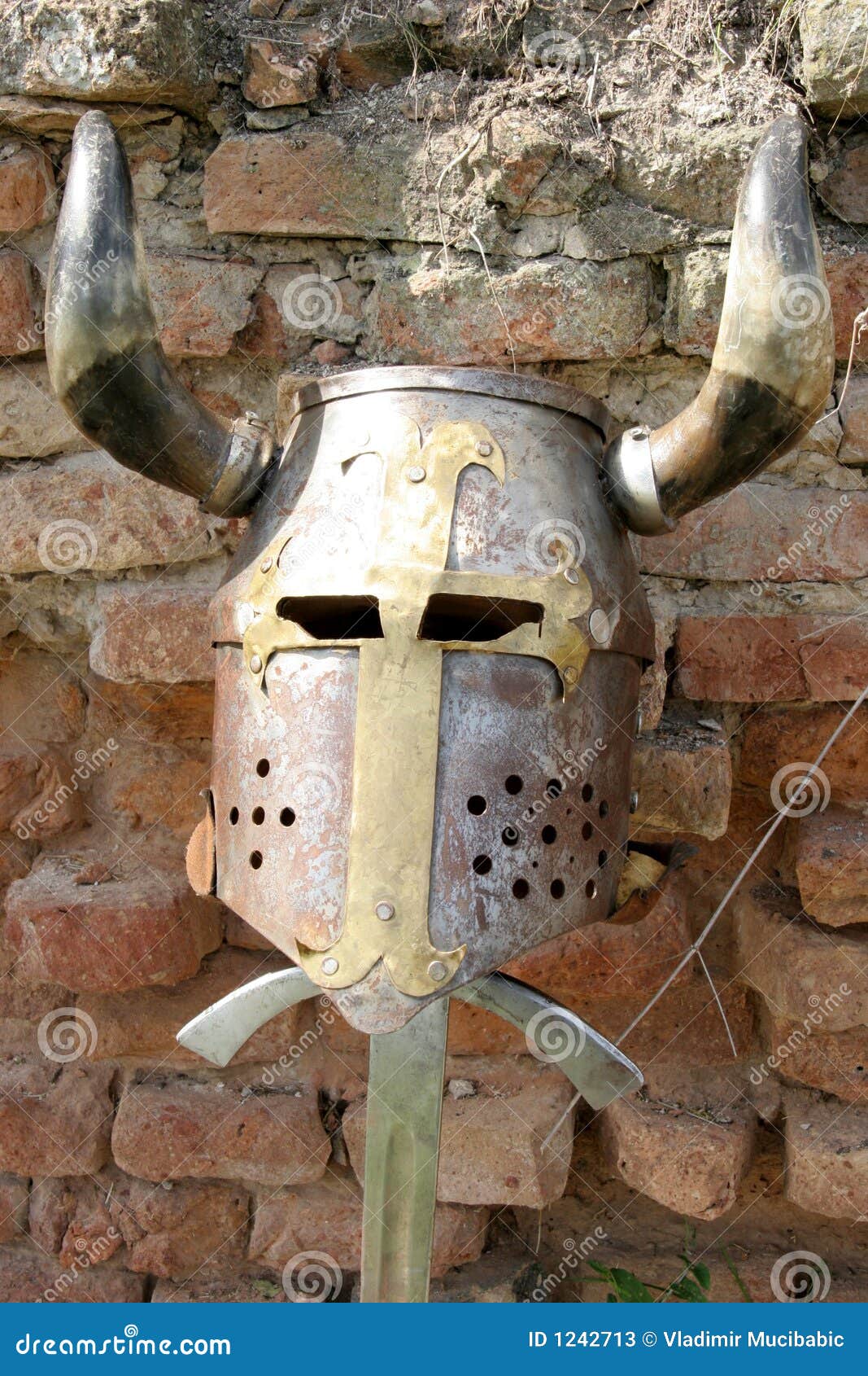Helmet and sword stock image. Image of knighthood, plates - 1242713