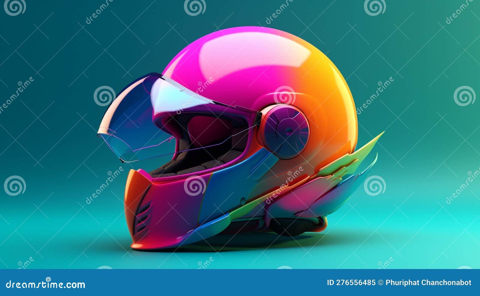 Helmet in Trending Color Palette with Generative AI Stock Illustration ...