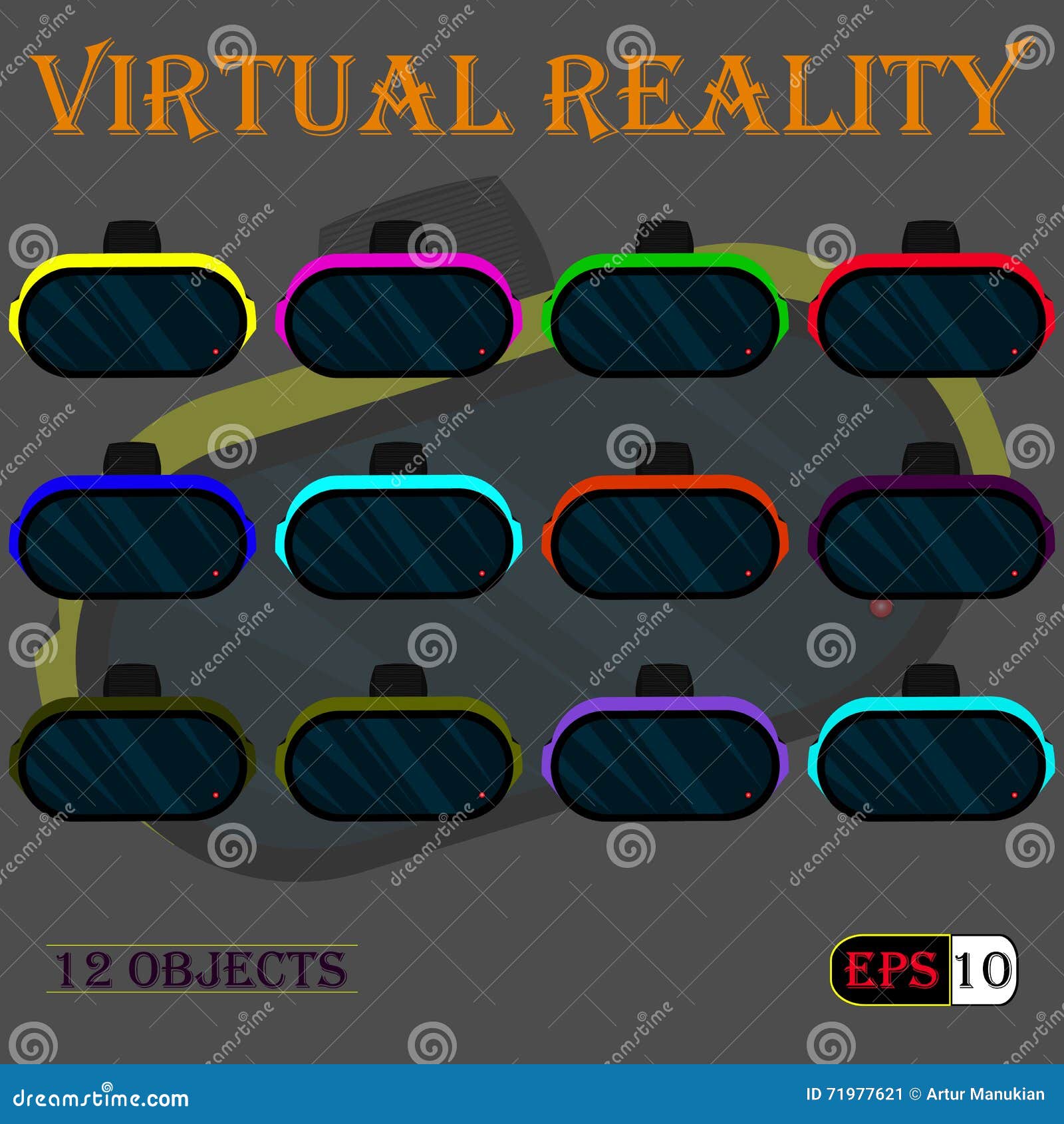 Helmet-of-virtual-reality stock vector. Illustration of headset - 71977621