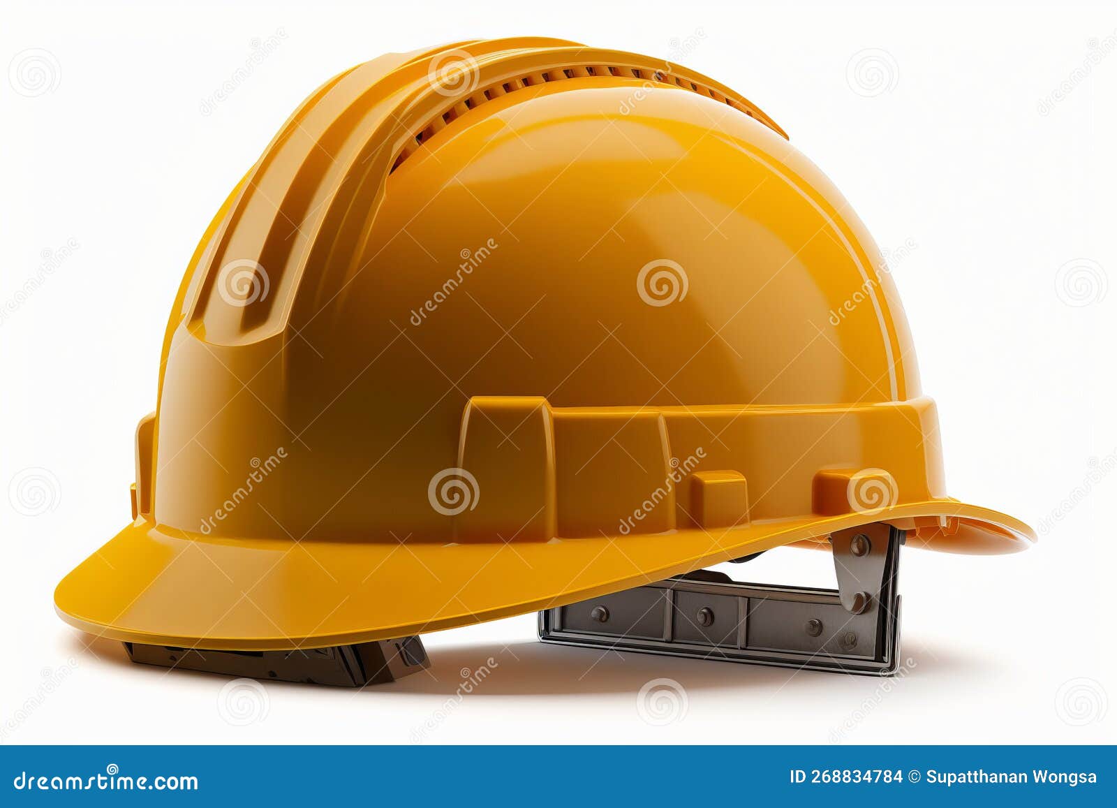 Yellow Helmet on White Background Work Safety Protect.Yellow Helmets ...
