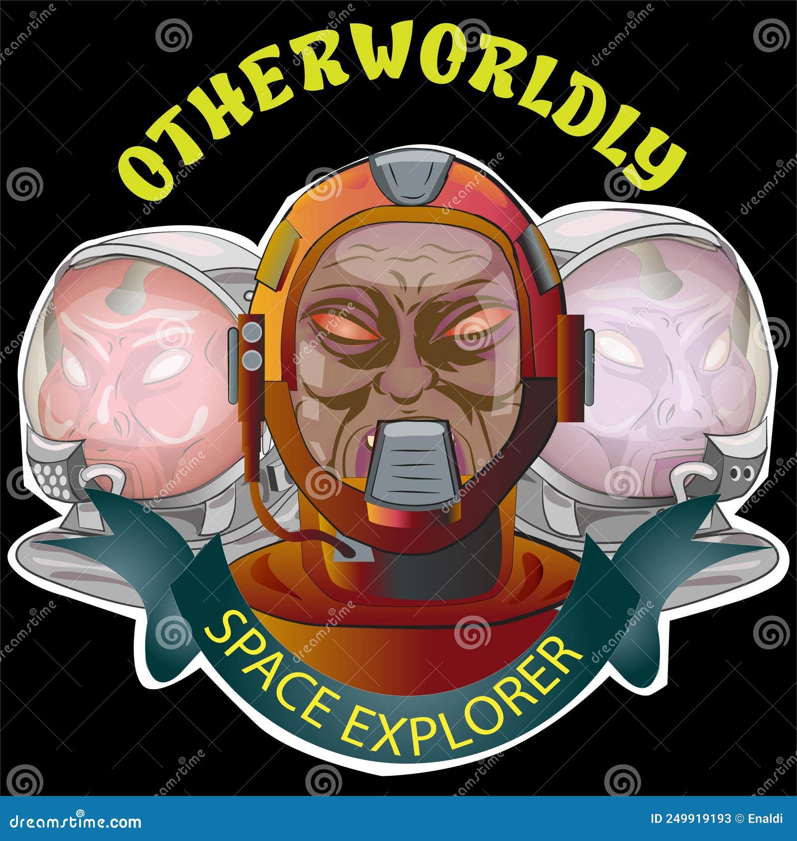Otherworldly Space Explorer Alien in Space Suit Illustration Stock ...