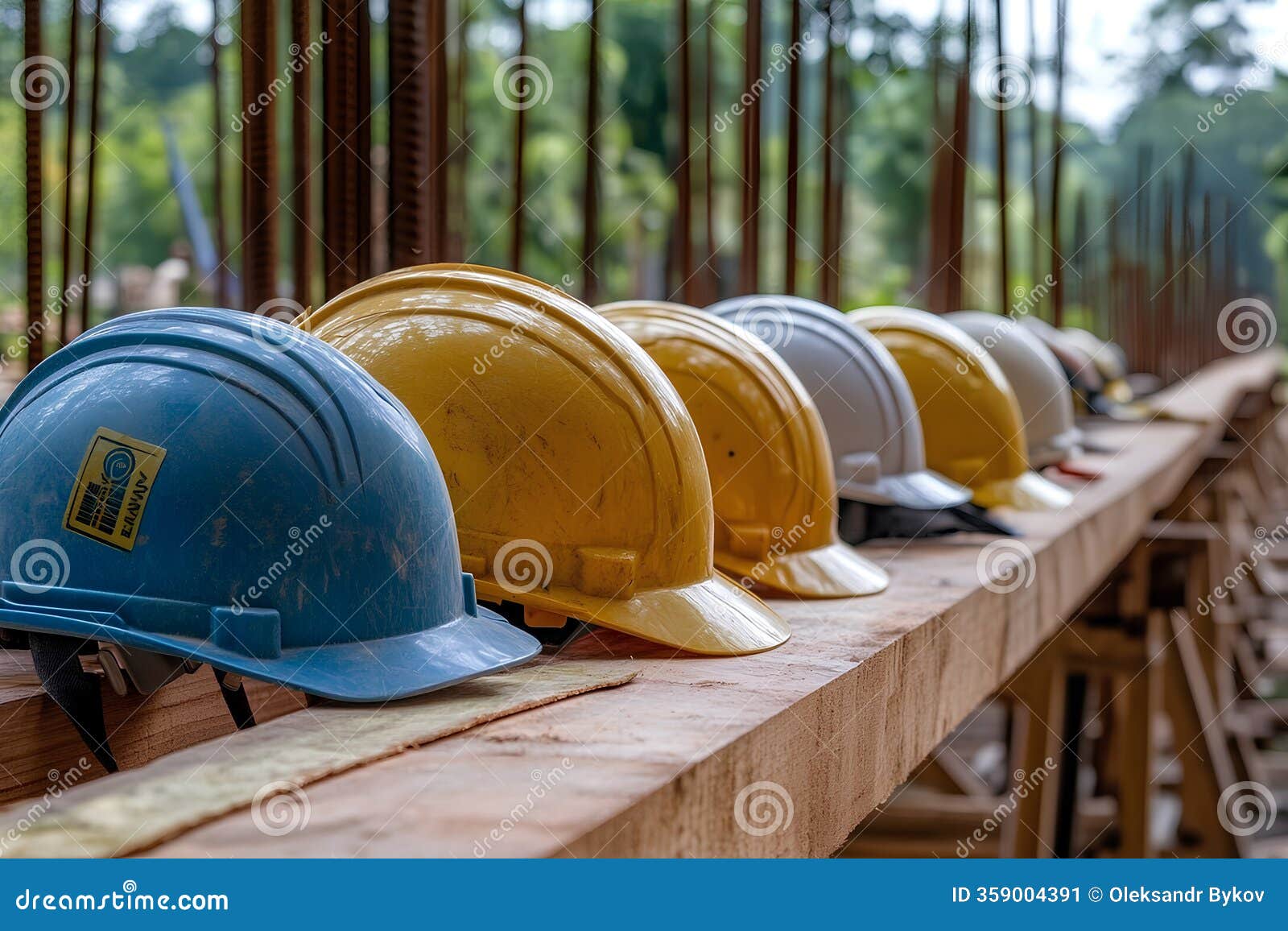 Helmets On A Construction Site. Safety Helmets On A Construction Site ...