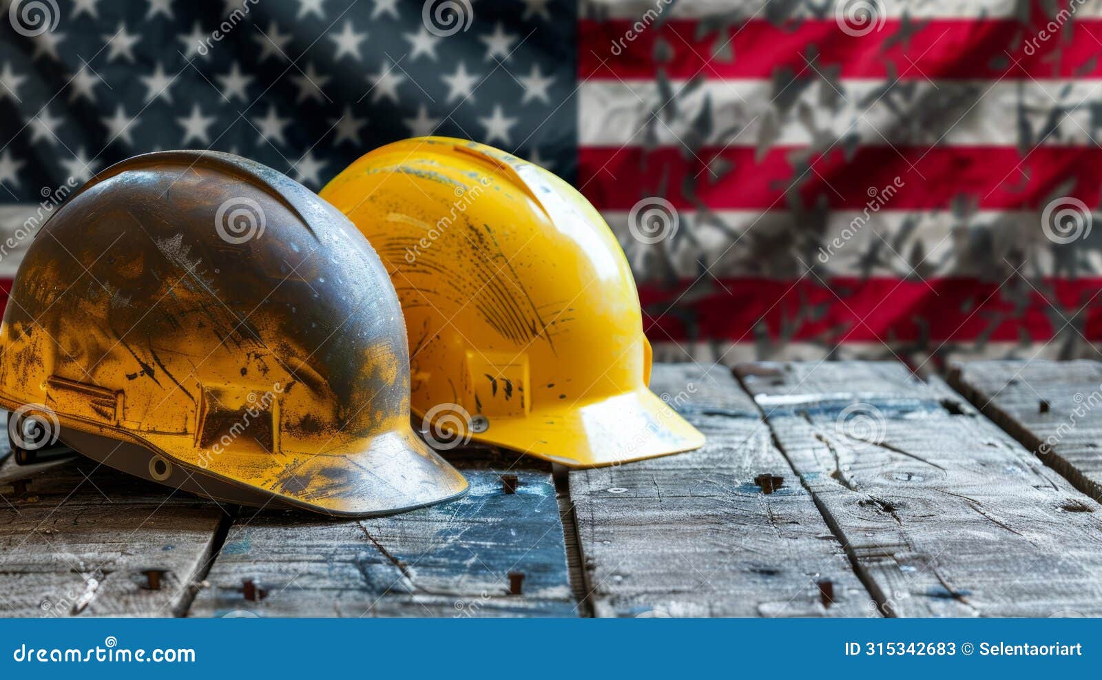 Helmets of Hard Work: Labor Day Safety Stock Illustration ...