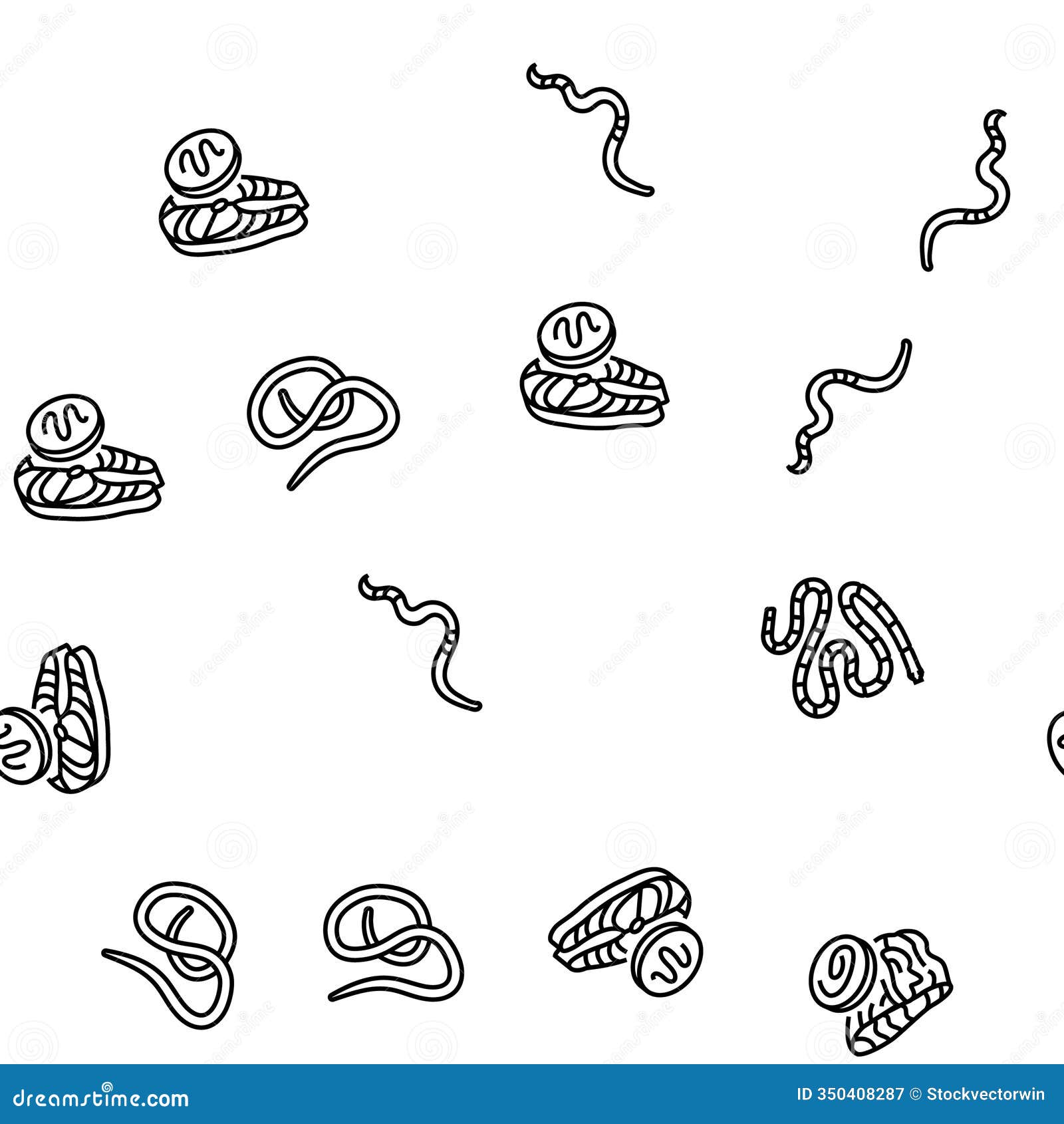 Helminth Worm Parasite Roundworm Seamless Pattern Vector Stock ... Helminth Worm Parasite Roundworm Seamless Pattern Vector Stock ...