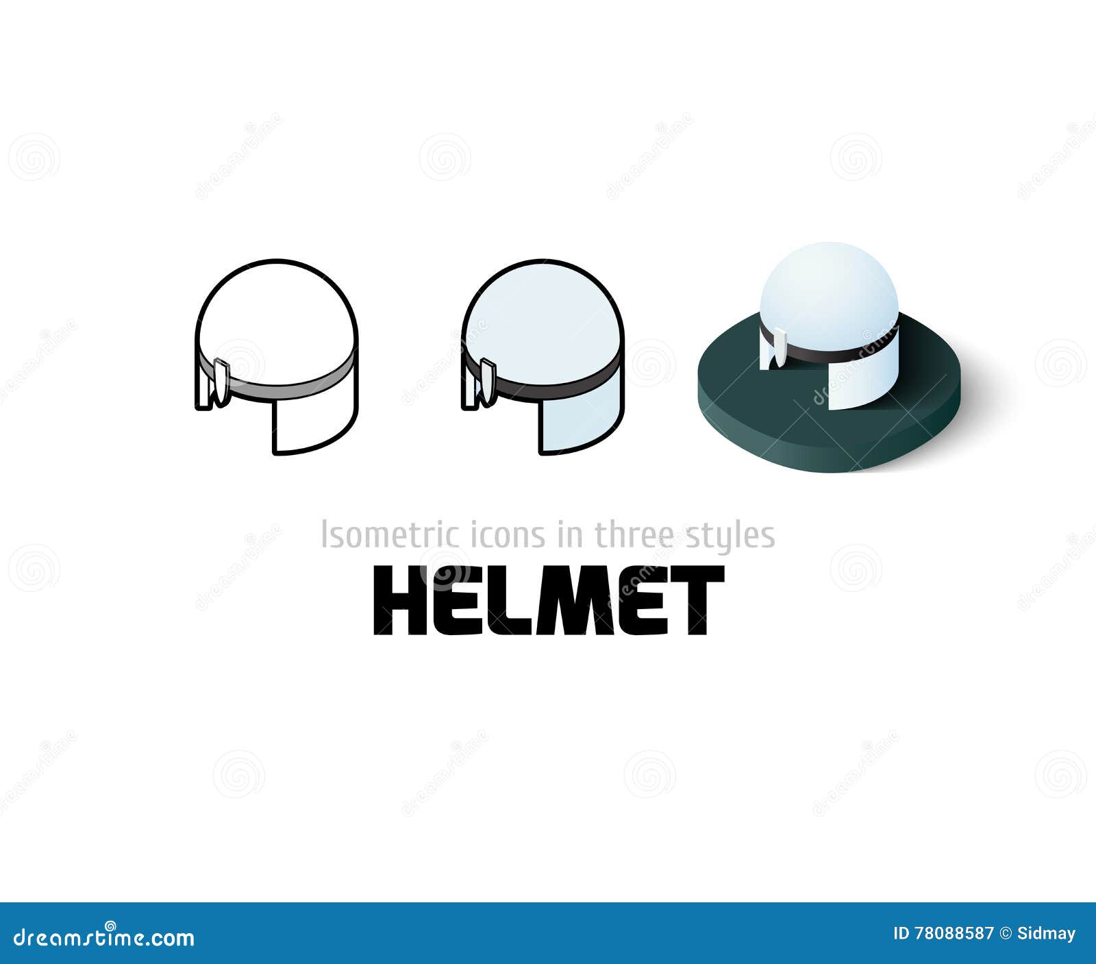 Helmpictogram in Verschillende Stijl Vector Illustratie - Illustration ...