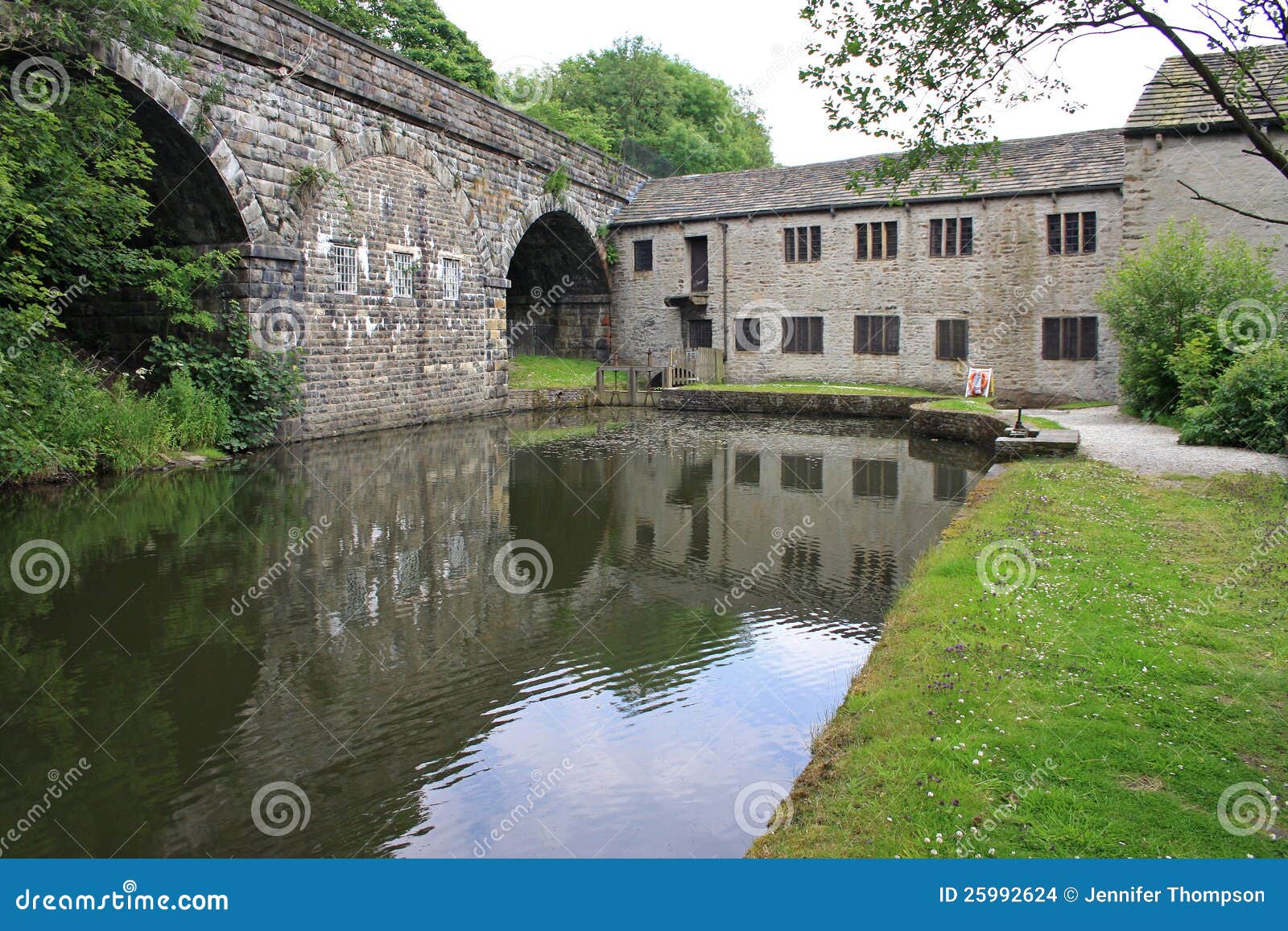 Helmshore Mill stock photo. Image of rail, arch, pond - 25992624