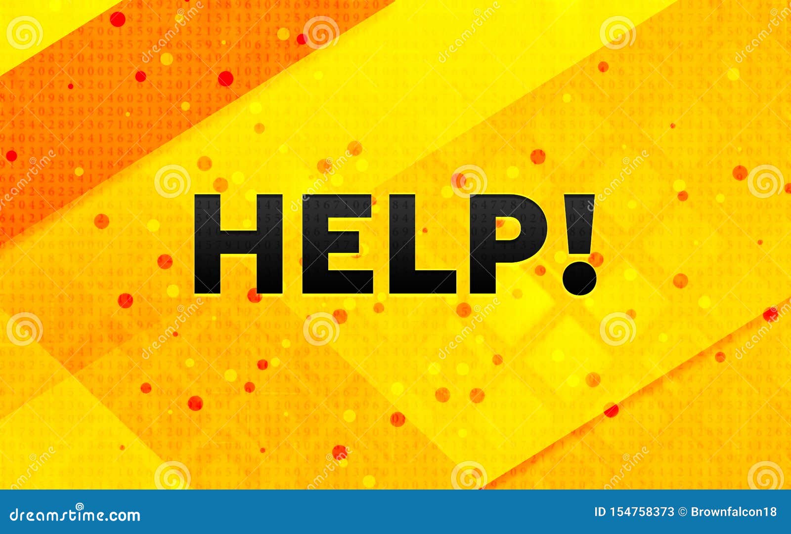 Help! Abstract Digital Banner Yellow Background Stock Illustration ...