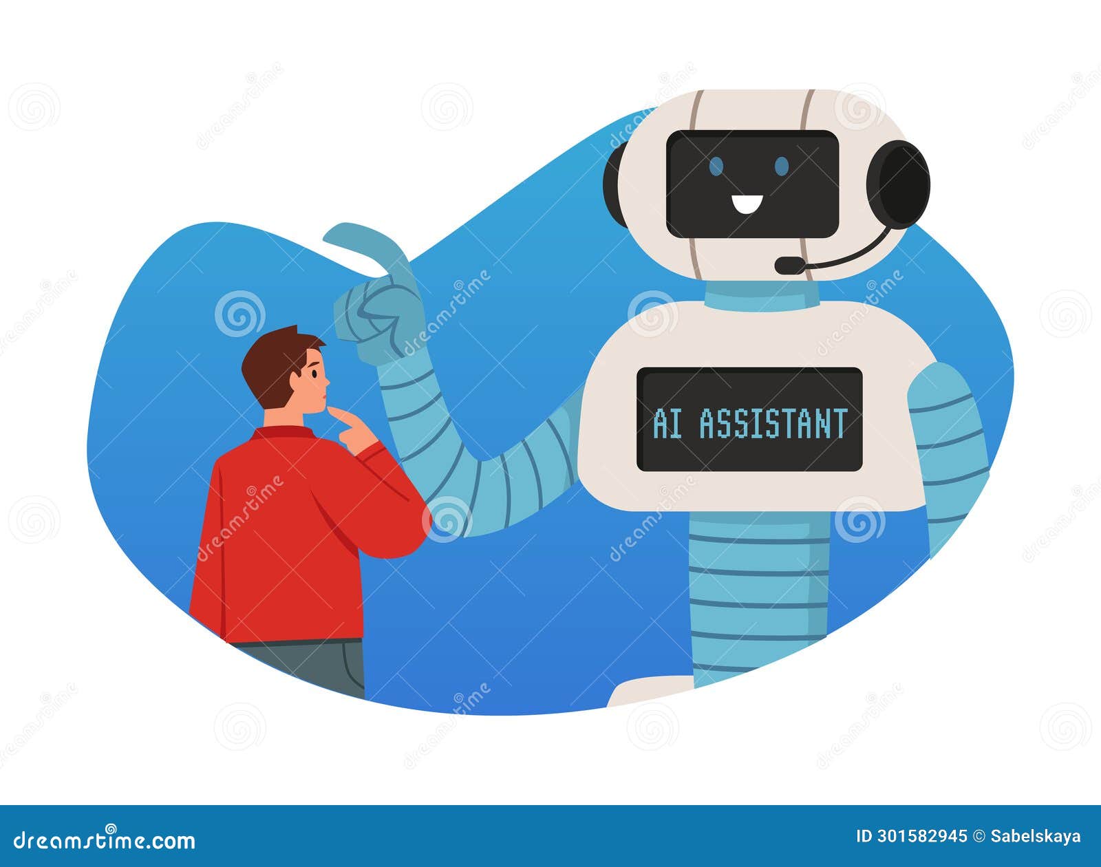 Help of AI Robotic Assistant Banner or Poster Template, Flat Vector ...