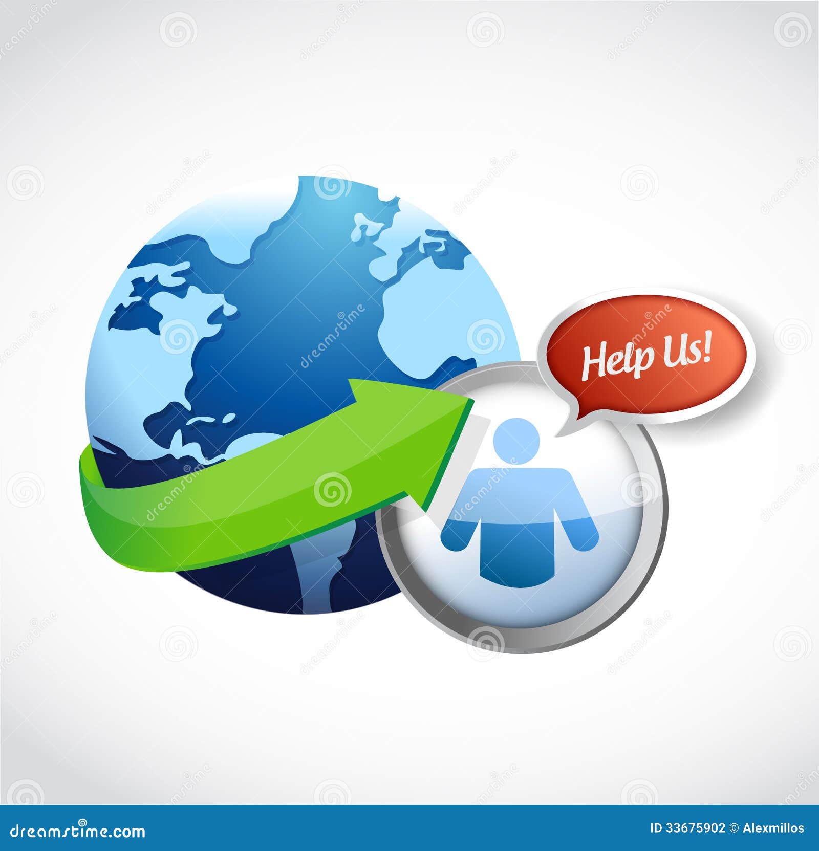 Help Around the Globe Concept Stock Illustration - Illustration of ...