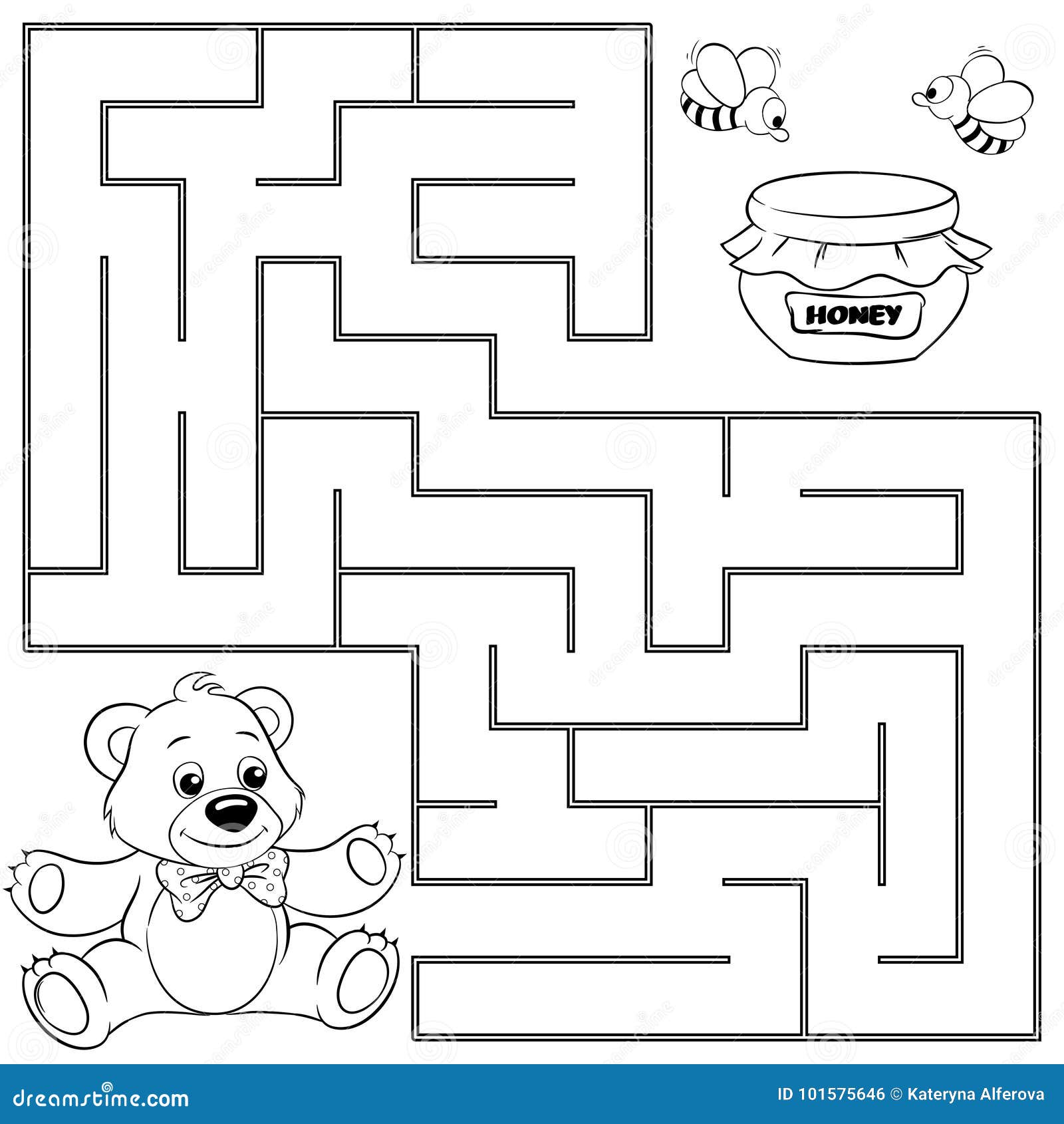 Help Bear Find Path To Honey. Labyrinth Stock Vector - Illustration of ... Help Bear Find Path To Honey. Labyrinth Stock Vector - Illustration of ...