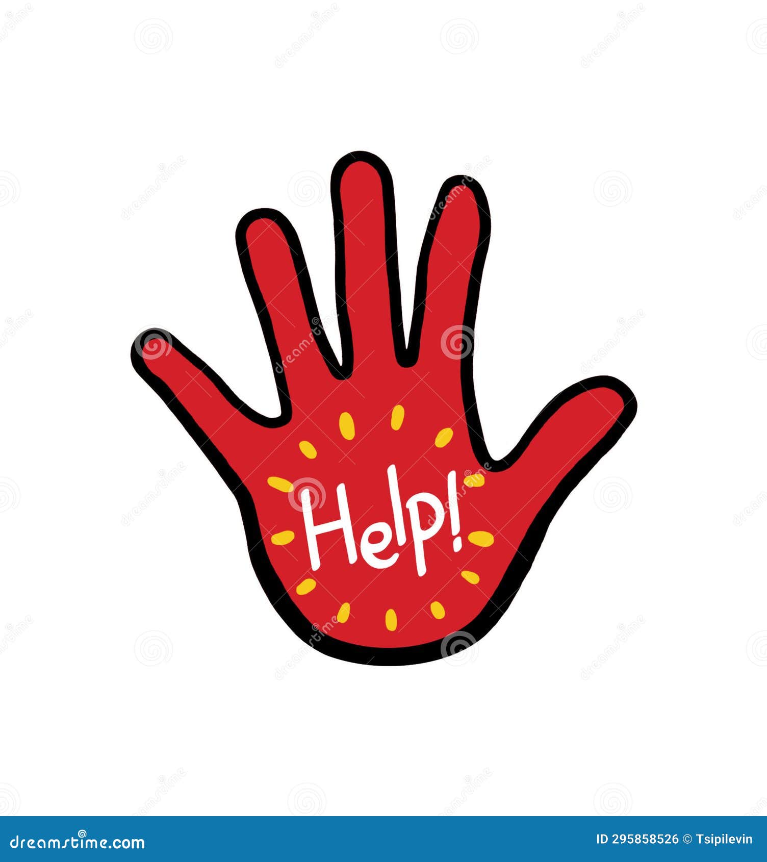 Help Hand Drawn Vector Illustration In Cartoon Comic Style People ...