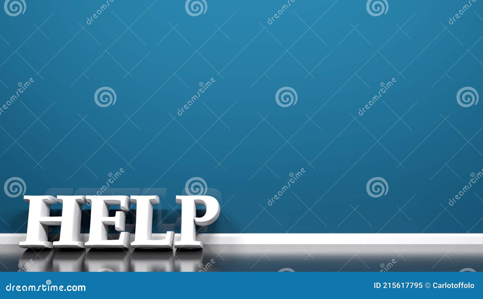 HELP Blue Background - 3D Rendering Illustration Stock Illustration ...