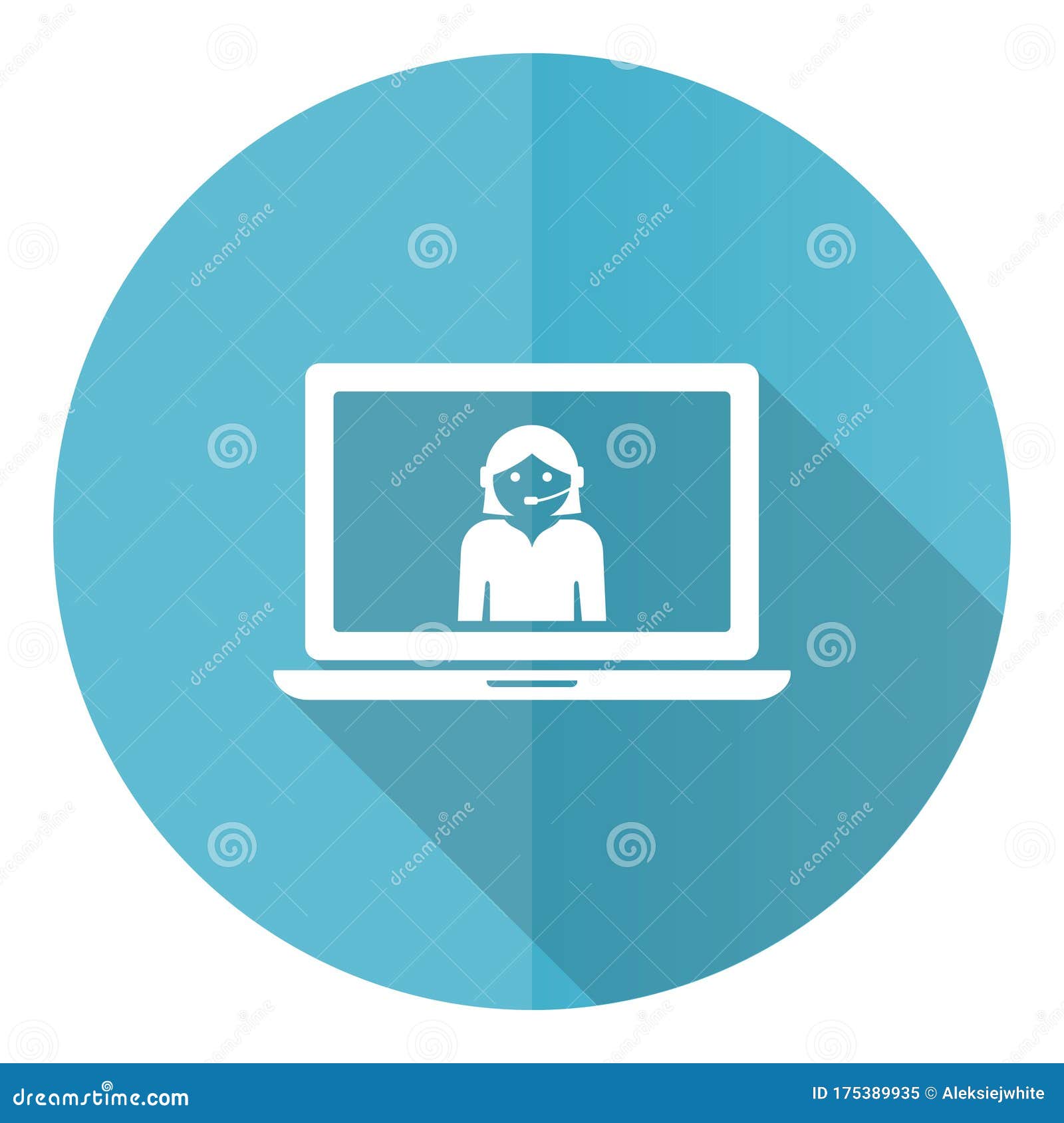 Help Blue Round Flat Design Vector Icon Isolated on White Background ...