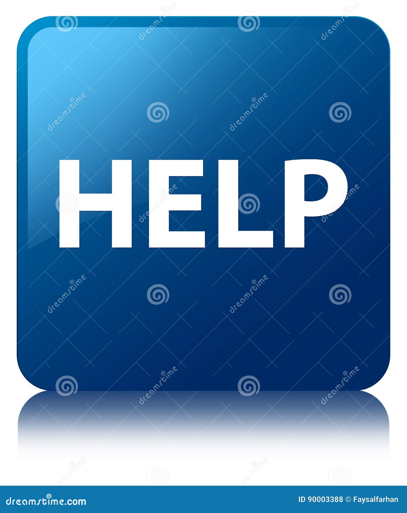 Help blue square button stock illustration. Illustration of help - 90003388