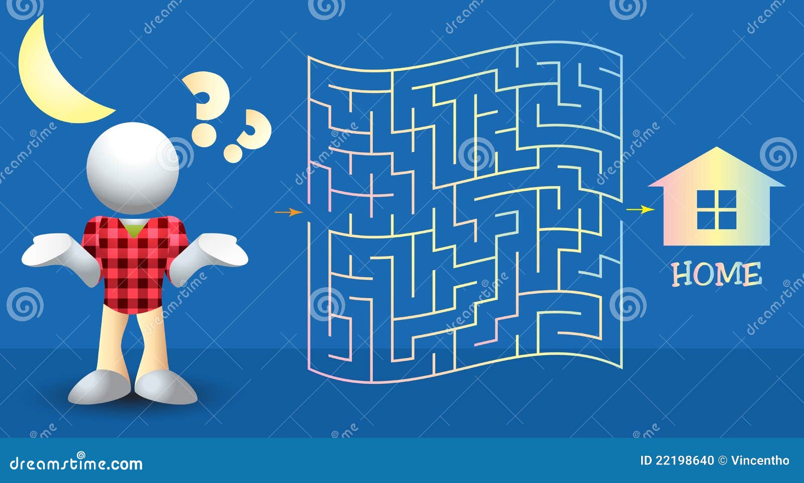 Help the Boy Find the Way Home Maze Illustration Stock Vector ... Help the Boy Find the Way Home Maze Illustration Stock Vector ...