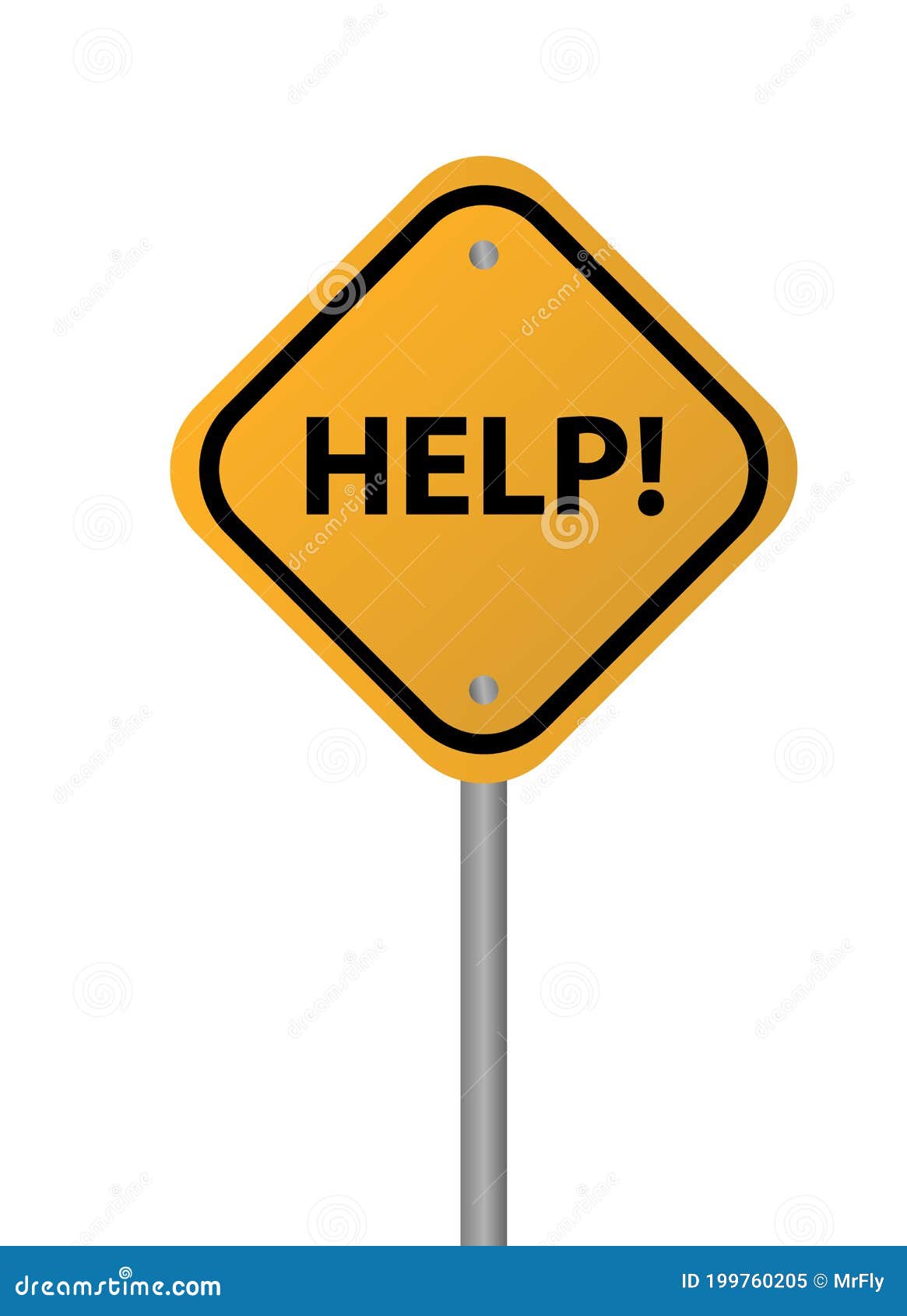 Help, Bright Orange Road Sign, Vector Illustration Stock Vector ...