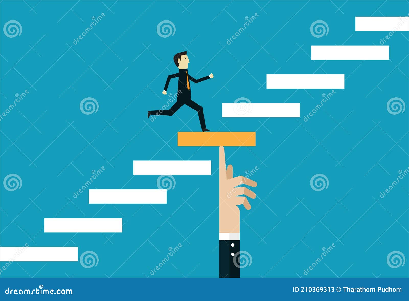 Help Build a Staircase To Step Up Stock Vector - Illustration of ...