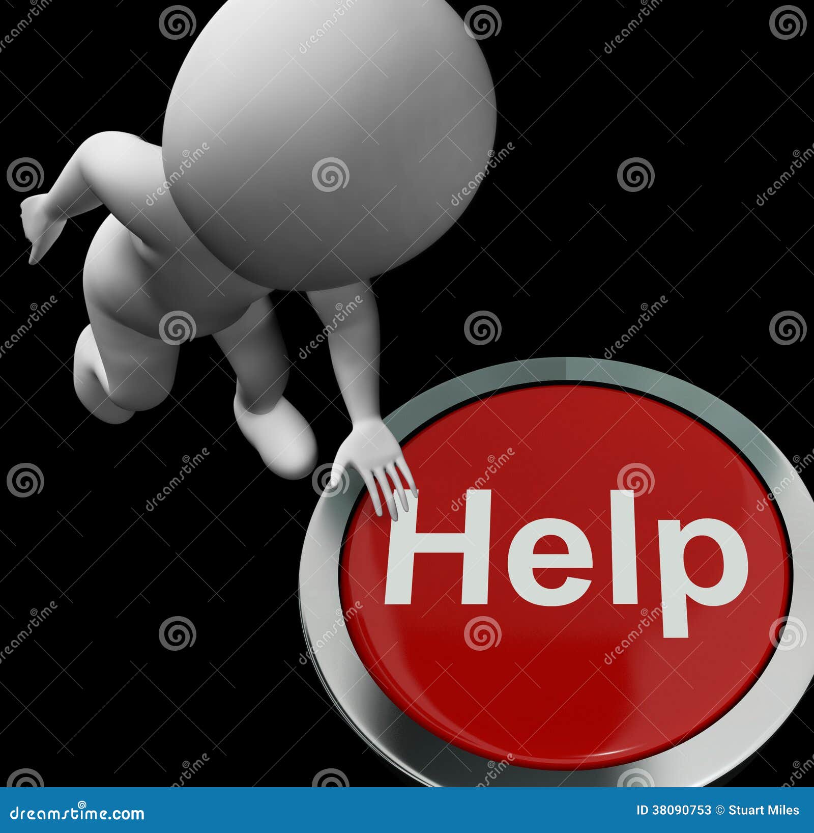 Help Button Means Aid Assistance or Service Stock Illustration ...