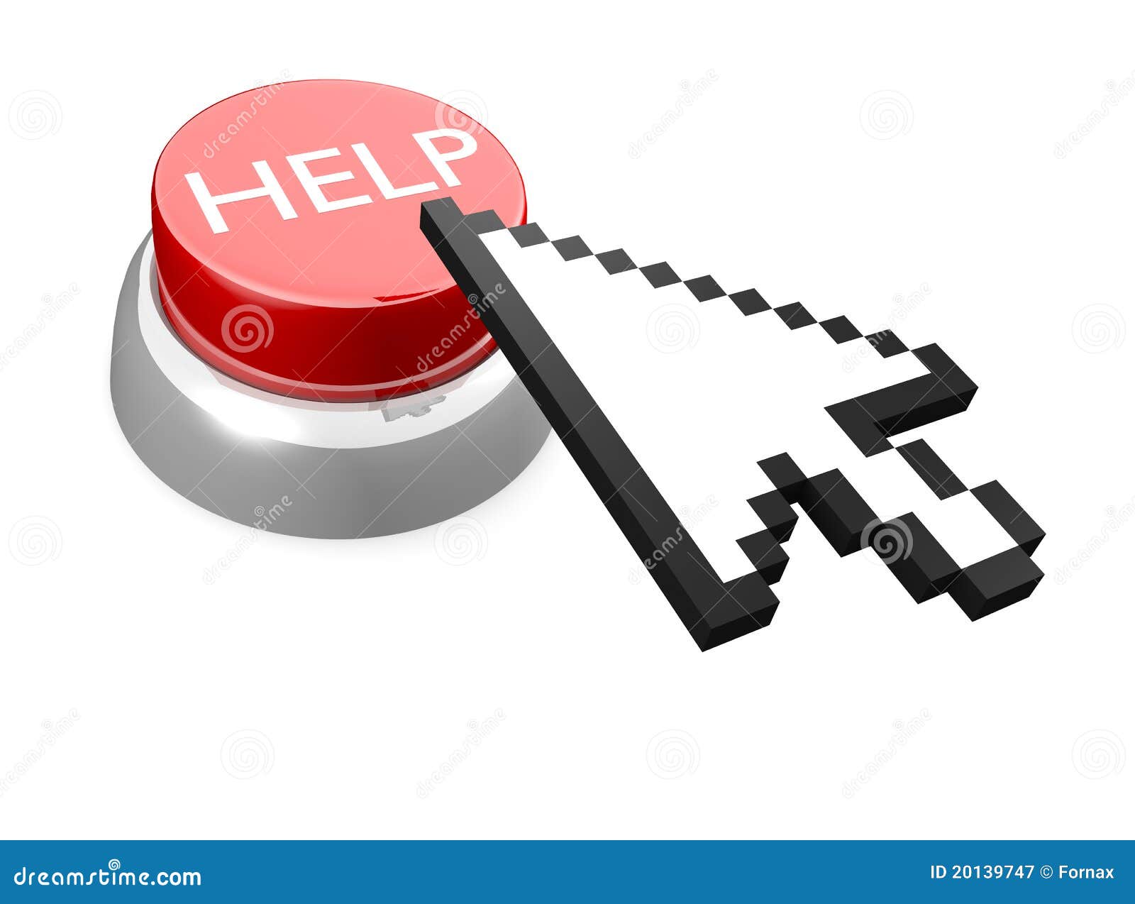 HELP Button with Mouse Cursor Stock Illustration - Illustration of ...