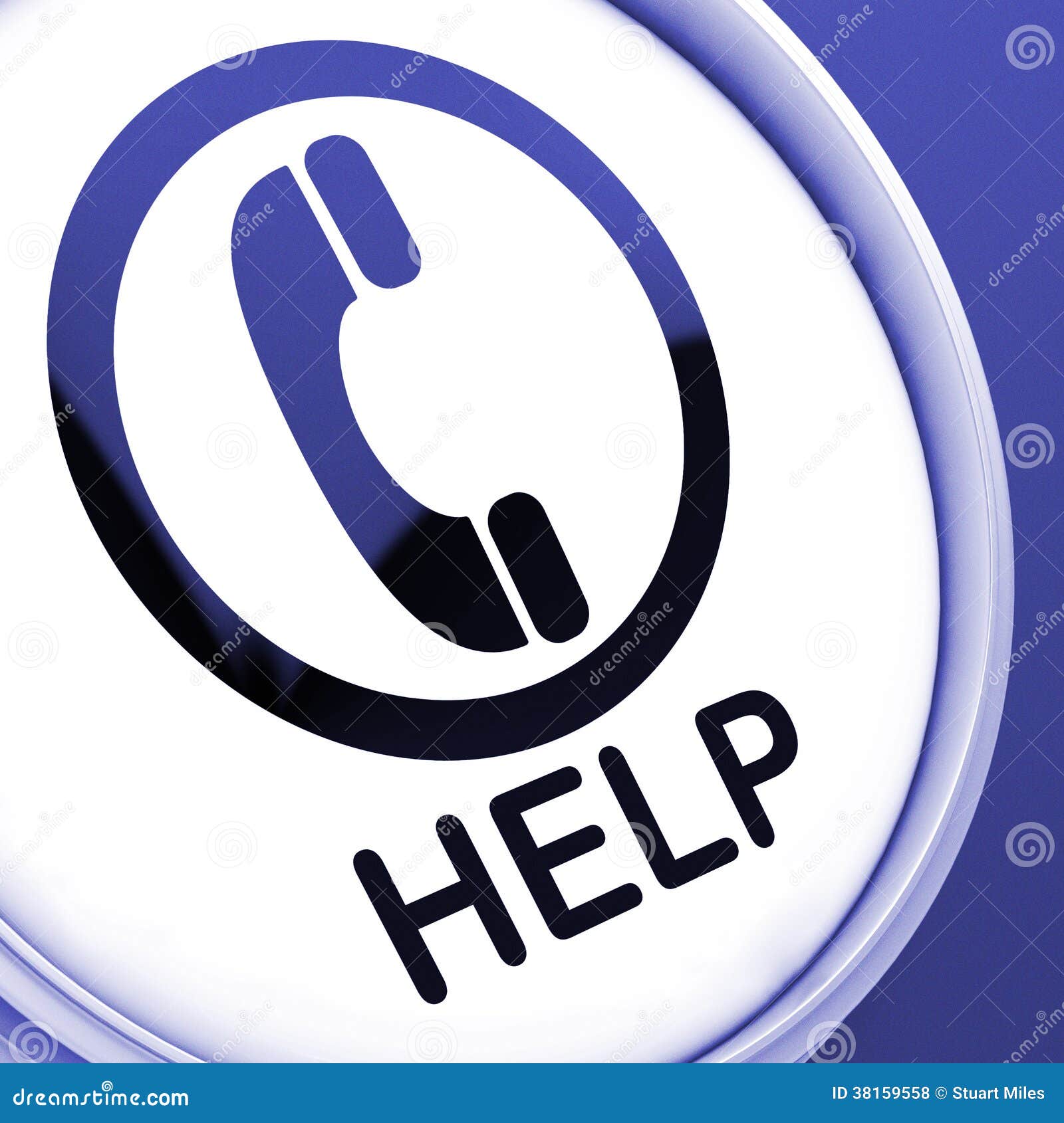 Help Button Shows Call for Advice or Assistance Stock Illustration ...