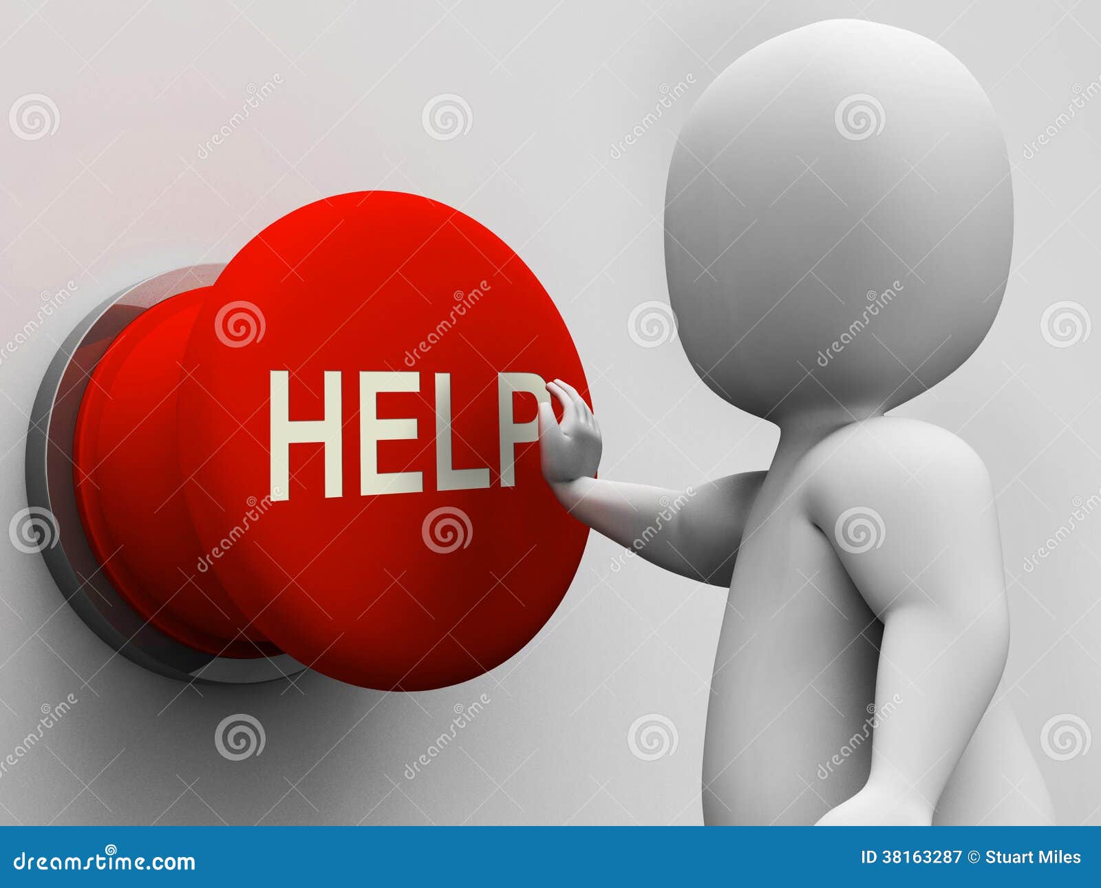 Help Button Shows Support Assistance and Aid Stock Illustration ...