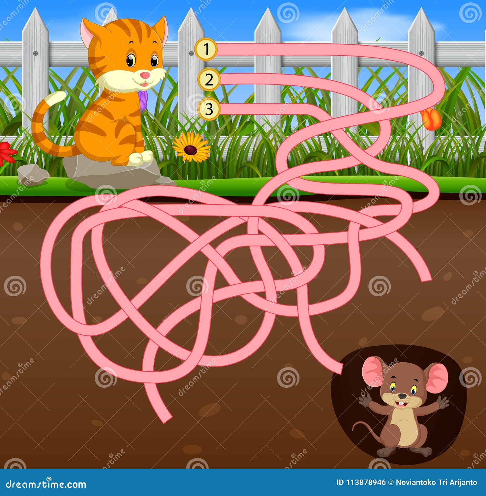 Help the Cat To Find the Mouse! Stock Vector - Illustration of brain ...
