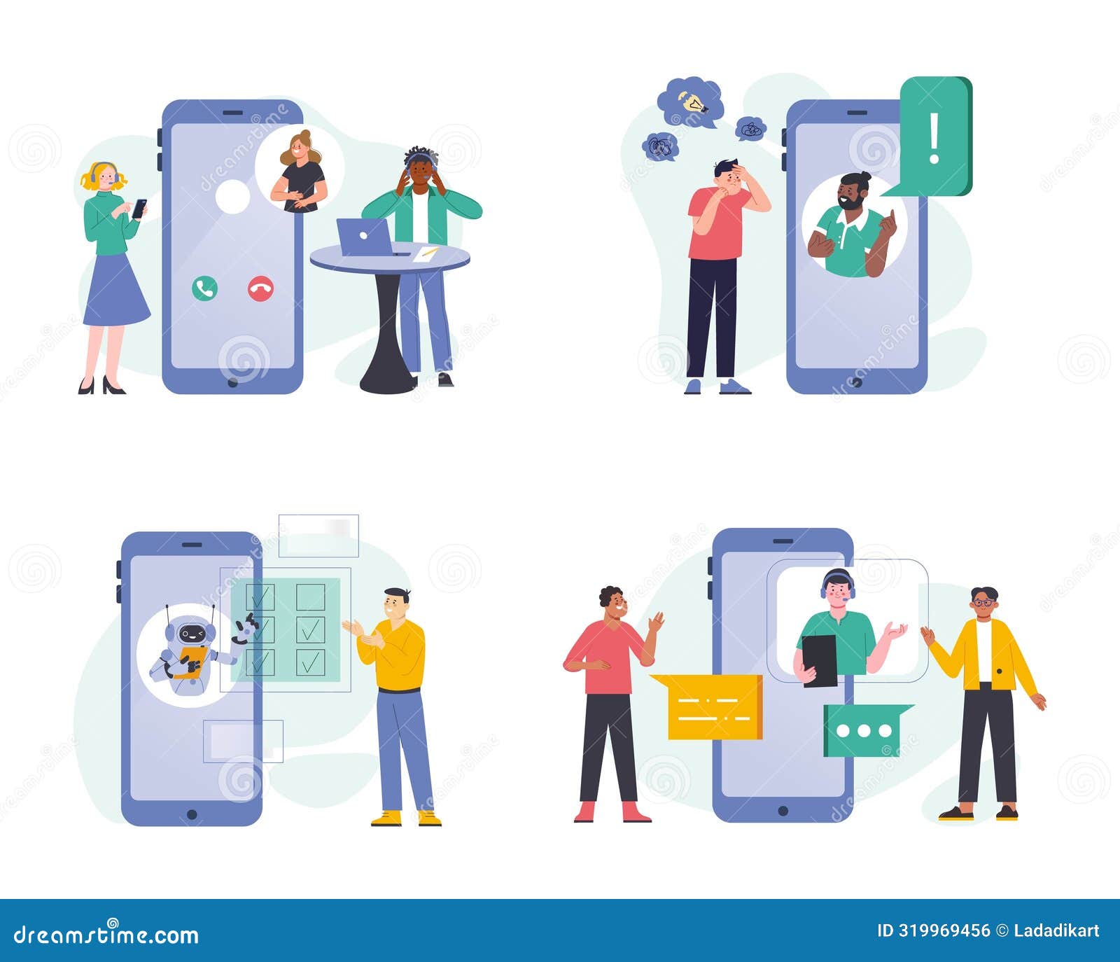 Help Center Scenes. Helpdesk Platform, Online Customer Center Stock ...